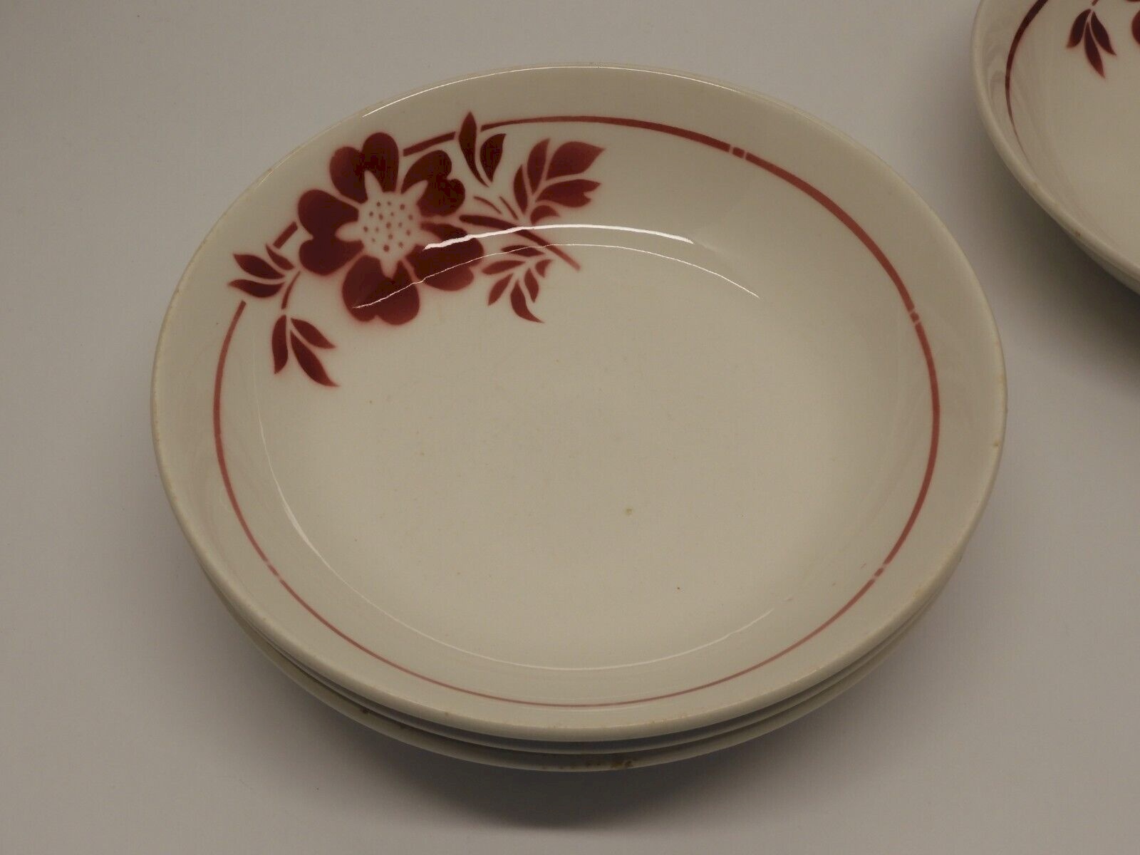 *6 ASSIETTES CREUSES ASSIETTES A SOUPE CERAMIQUE LEANDRE décor de ROSES ...