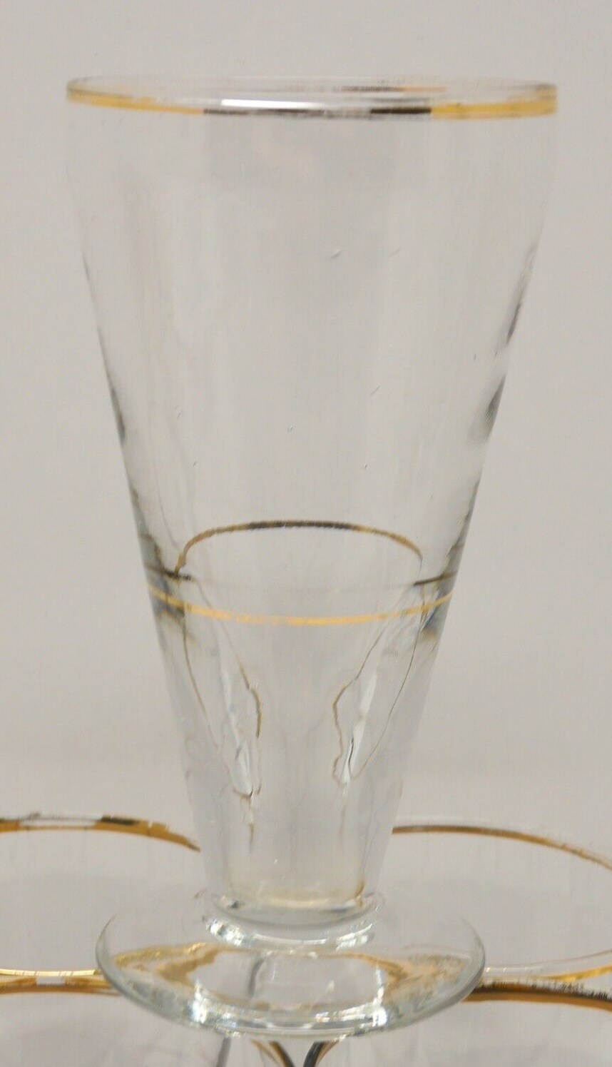 -6 VERRES de BISTROT BORDURES Dorées avec trait doré pour la dose ...