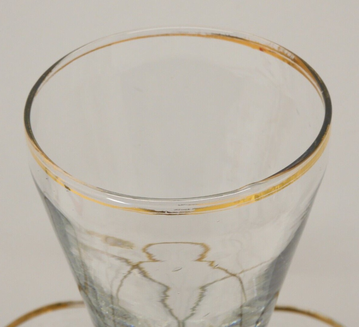 -6 VERRES de BISTROT BORDURES Dorées avec trait doré pour la dose ...