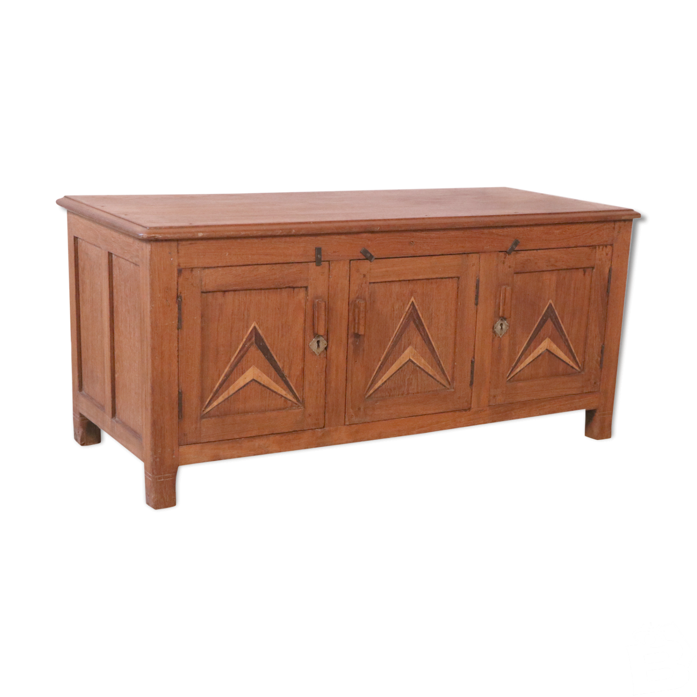 Ancien buffet bas Art déco en teck birman Artdéco/Artdéco Naturel Bois/Bois