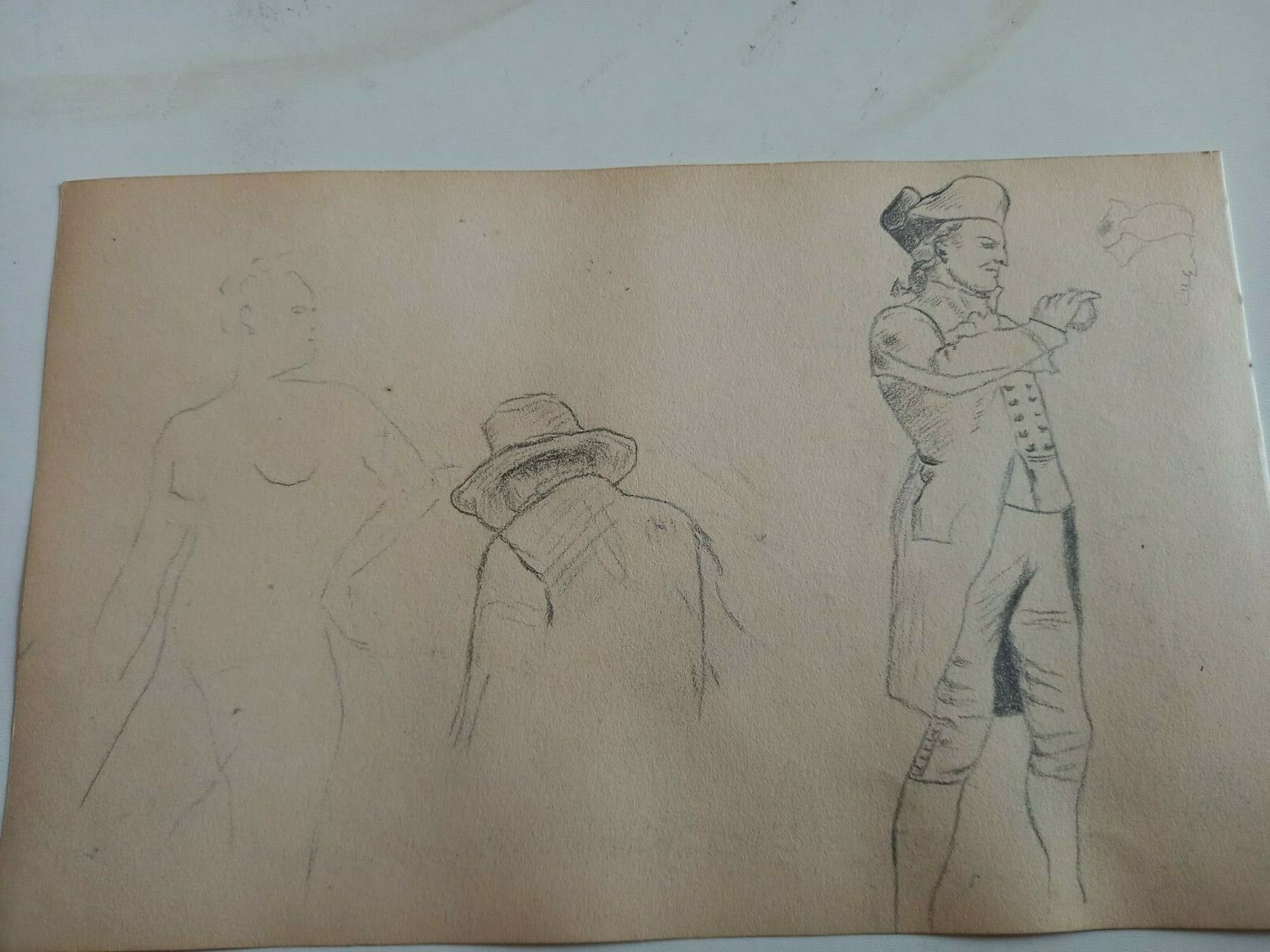 ancien dessin au crayon , croquis 11, bon état 15x24 cms, 1920 - Vendu