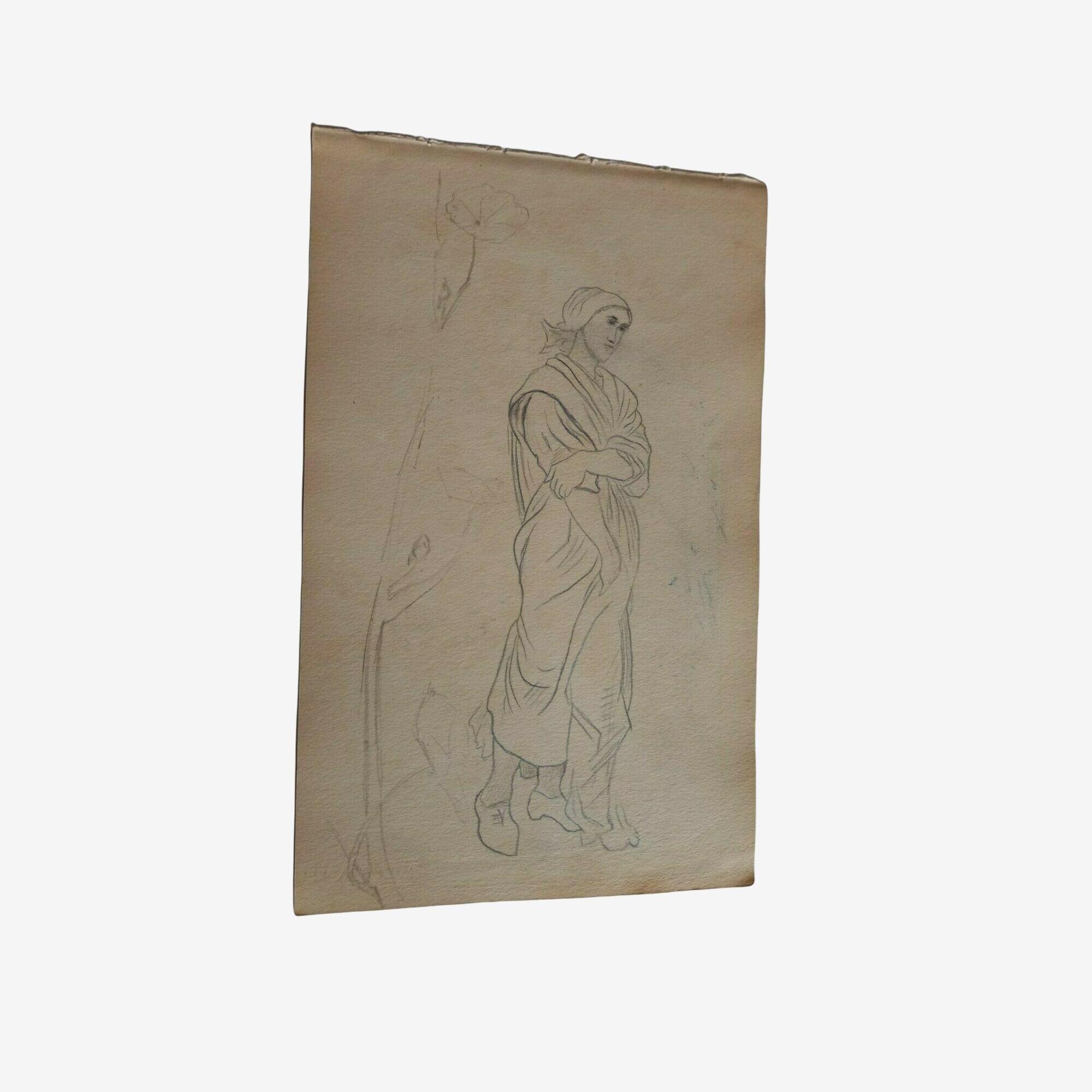 ancien dessin au crayon , croquis 27,bon état 15x24 cms, 1920 - Vendu