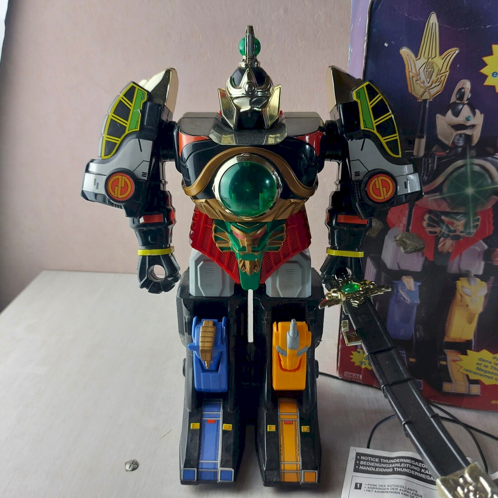 Ancien robot, Power Rangers, Thunder Megazord, filoguidé, en boîte Métal/Plastique Ideal
