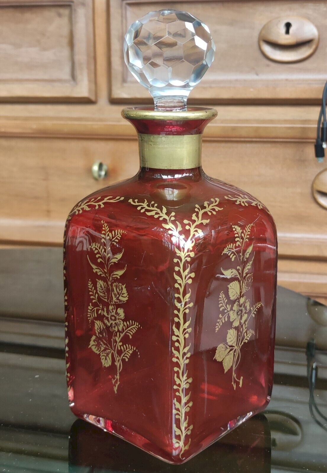 Ancienne Carafe Cristal Rouge/Baccarat ?/19 ème/antique crystal ...