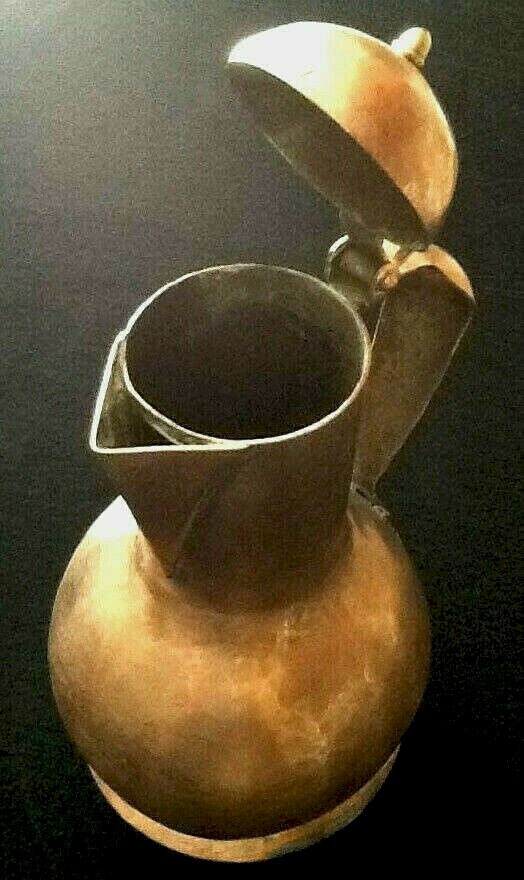 Antica Teiera Rame Martellato E Ottone Altezza: 200mm Doré Métal