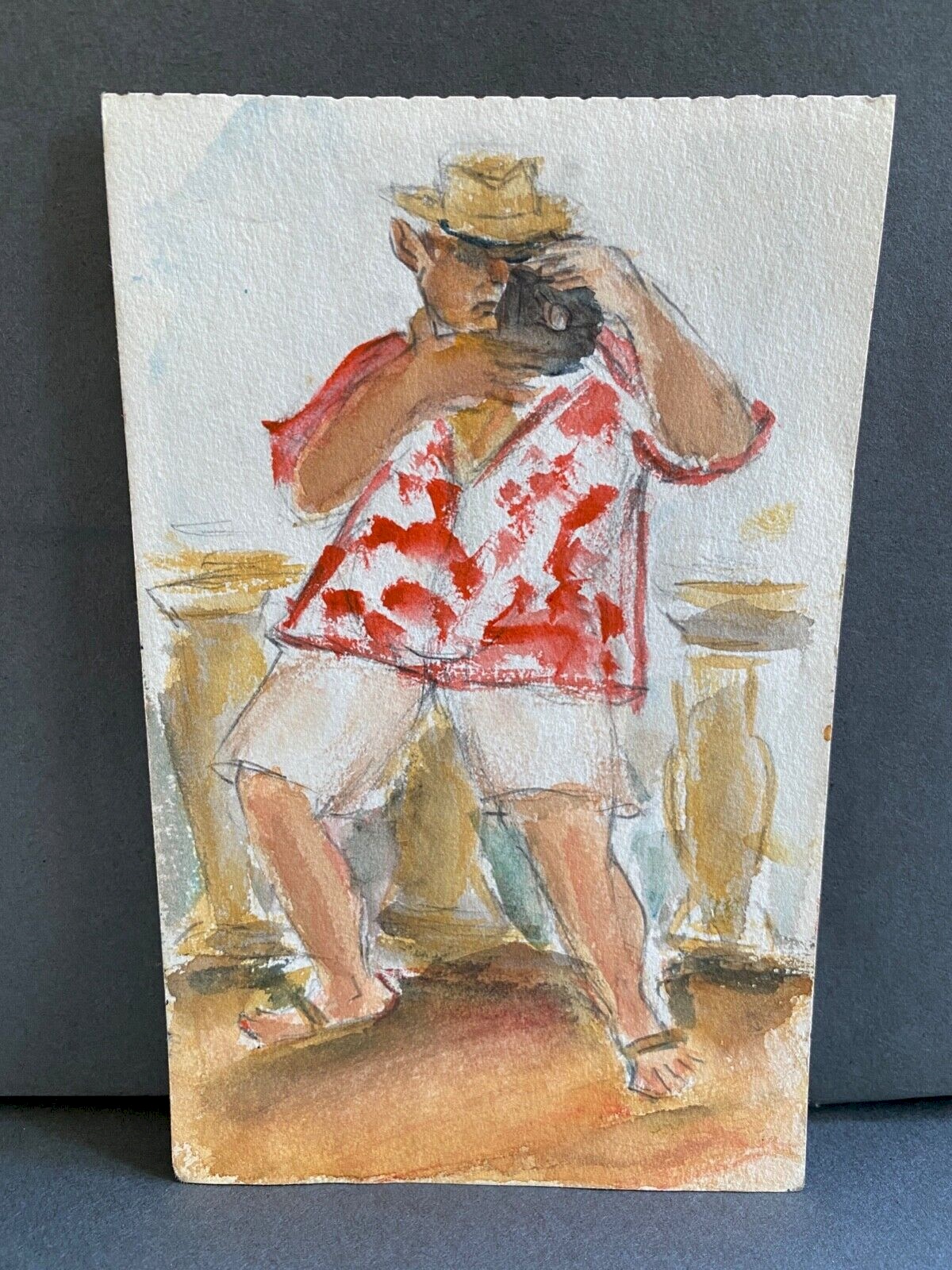 Watercolor on paper recto verso Photographer by Suzanne Pegeaud Deva A6279