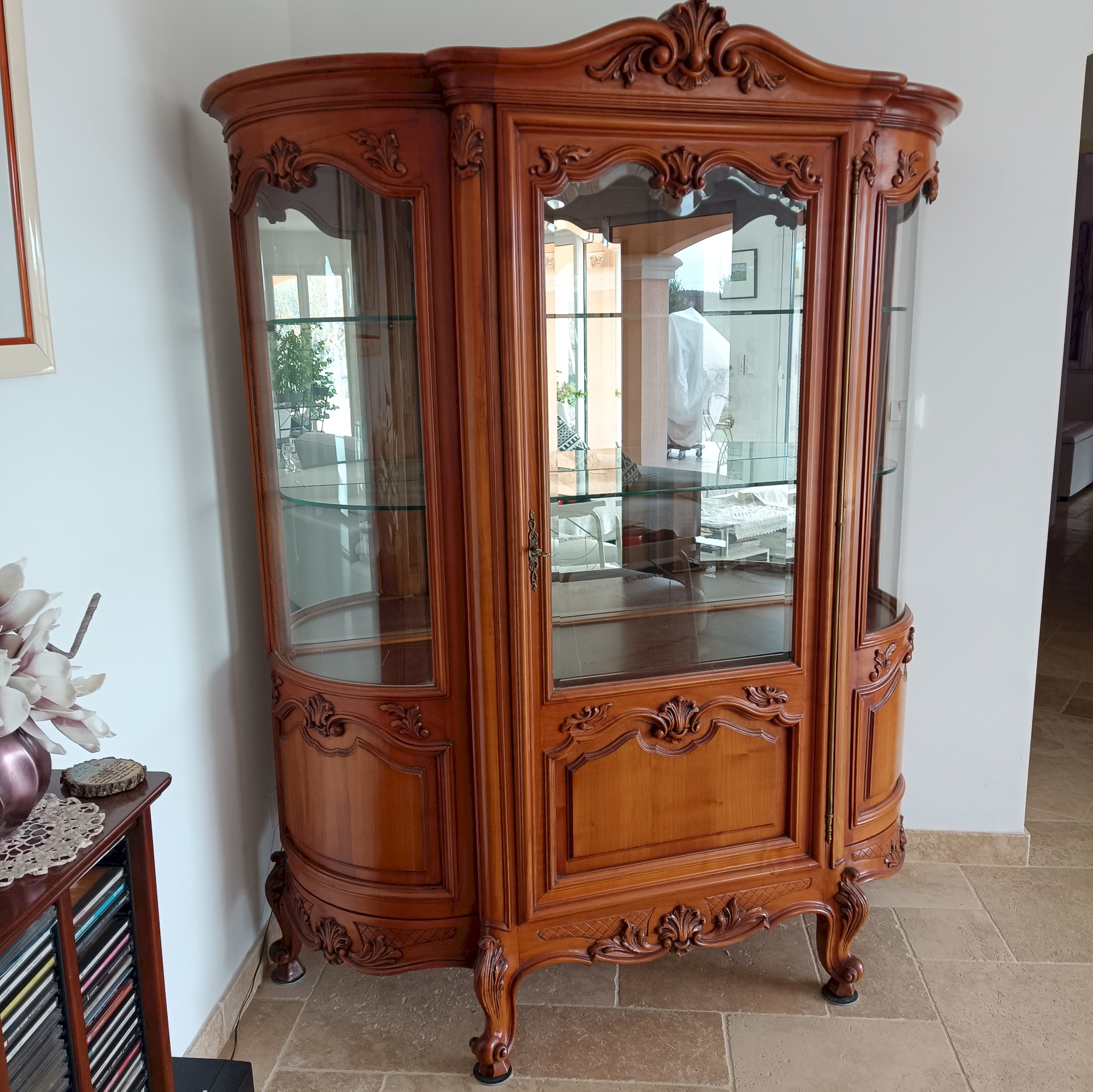 Argentier demi lune en merisier massif style régence Artdéco Marron ...