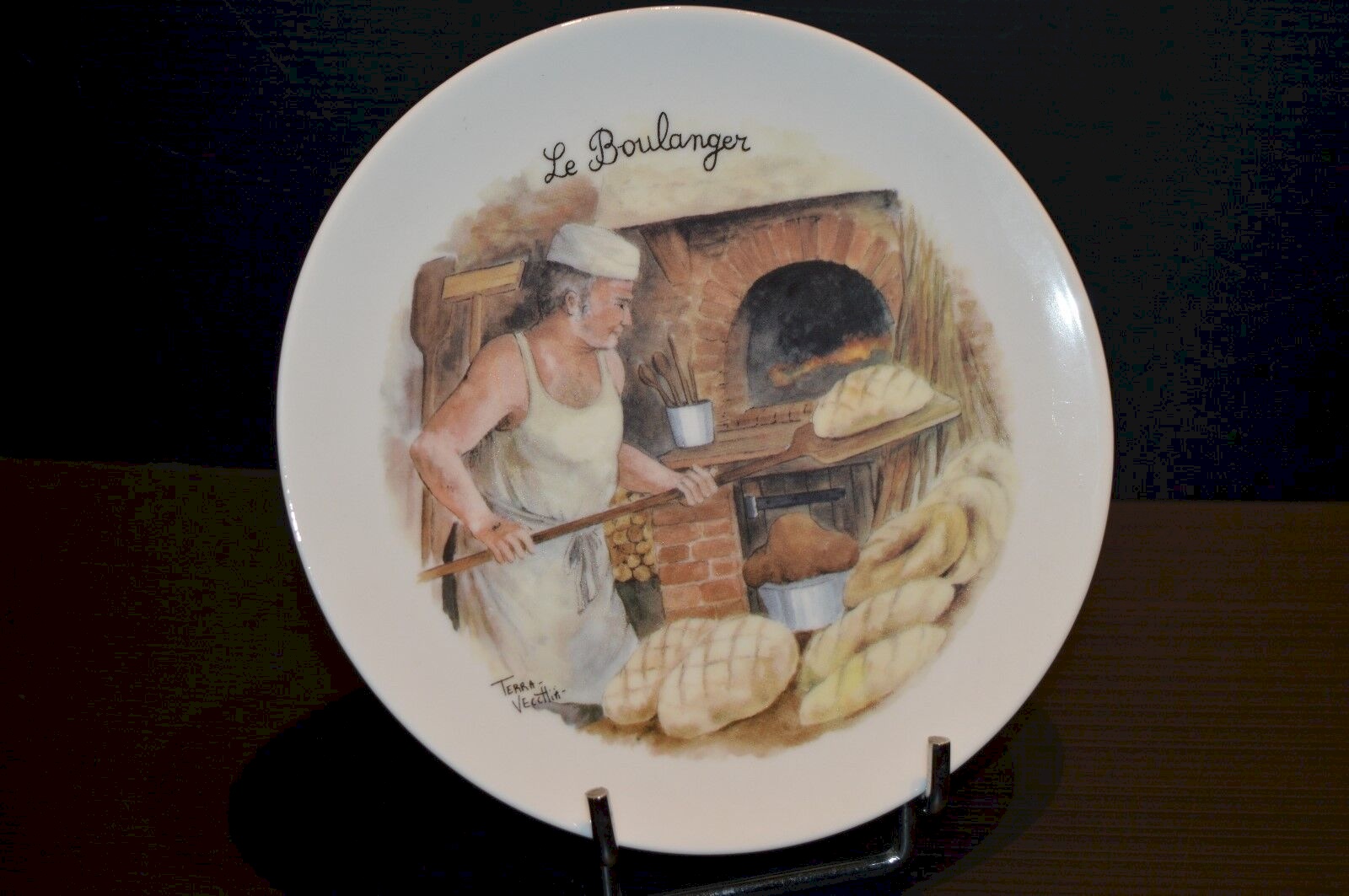 ASSIETTE PORCELAINE LIMOGES METIER BOULANGER TERRA VECCHIA NEUVE FOND ...