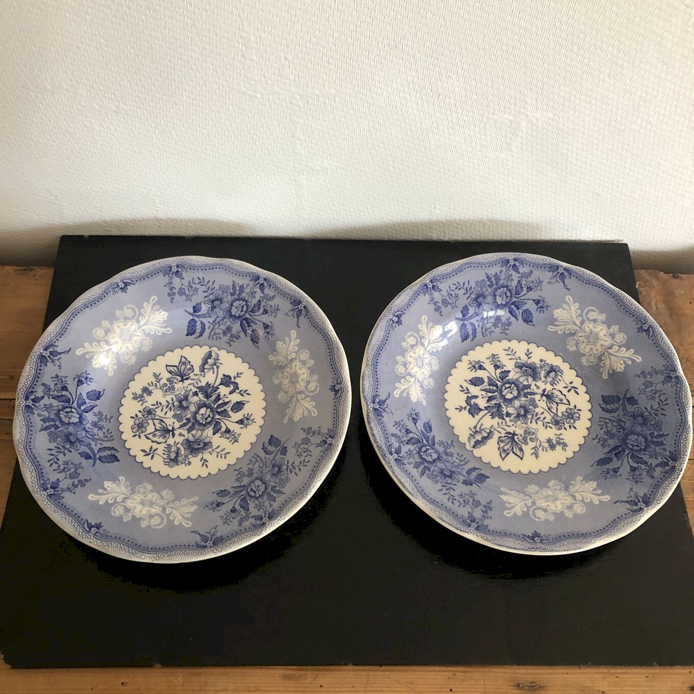 Assiettes creuses Bleu/Bleu/Bleu Céramique/Céramique/Céramique Floral ...