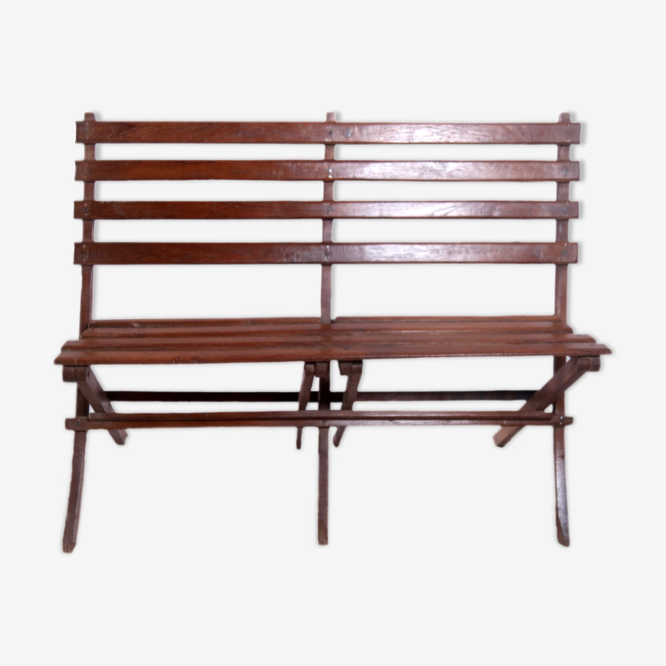 Banc pliable en teck birman Ethnique/Ethnique Naturel Bois/Bois - Vendu