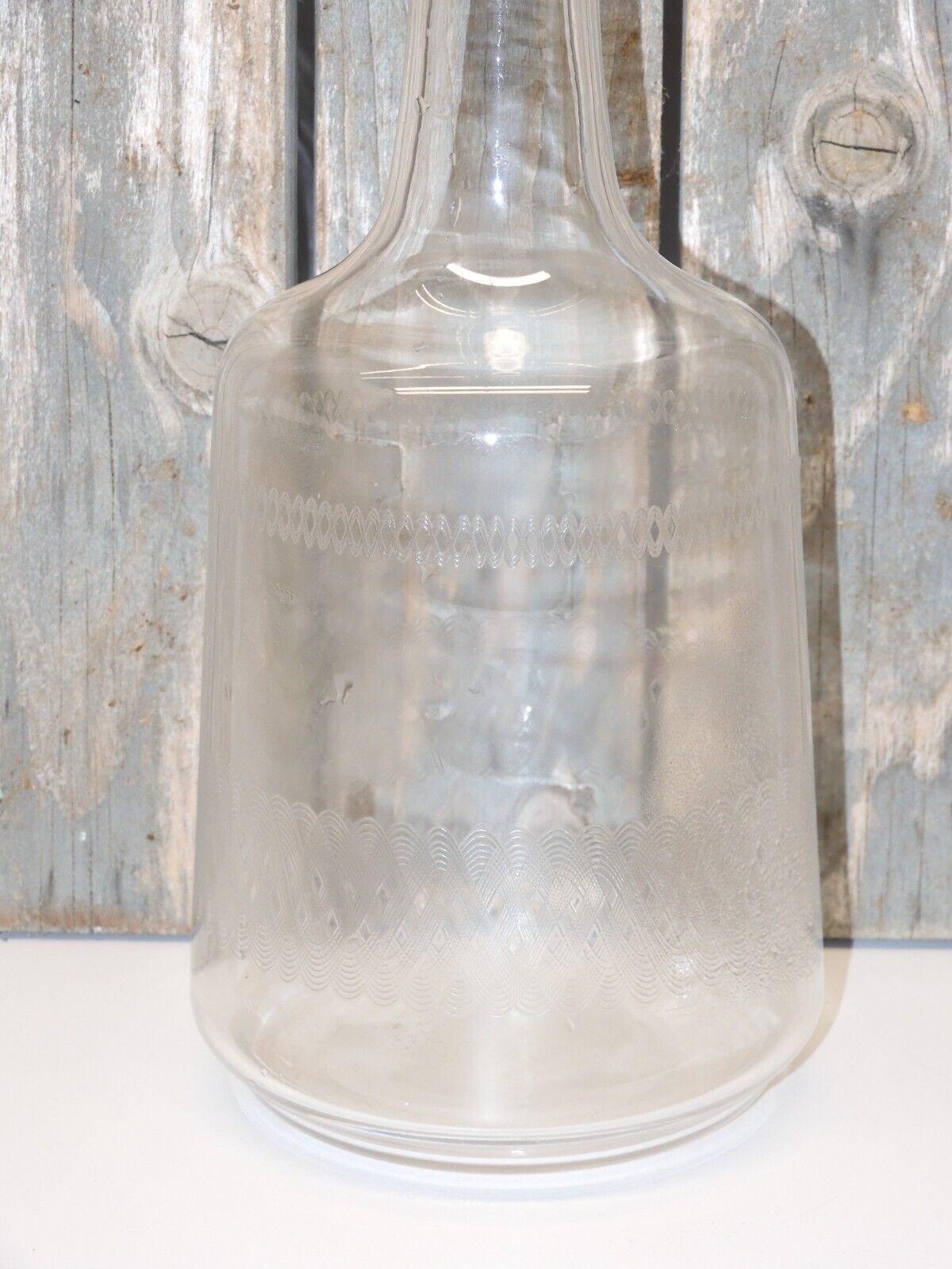 *BELLE ANCIENNE CARAFE VERRE Gravé TORTILLONS avec BOUCHON XIXe VIN ...