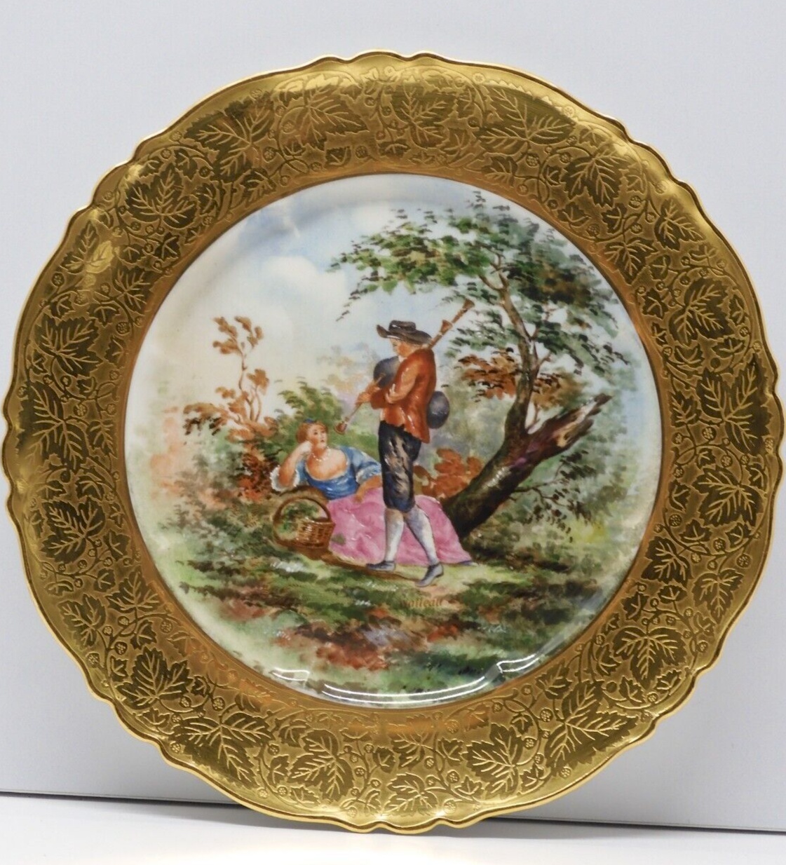 *BELLE ASSIETTE PORCELAINE LIMOGES THEODORE HAVILAND AILE OR daprés ...