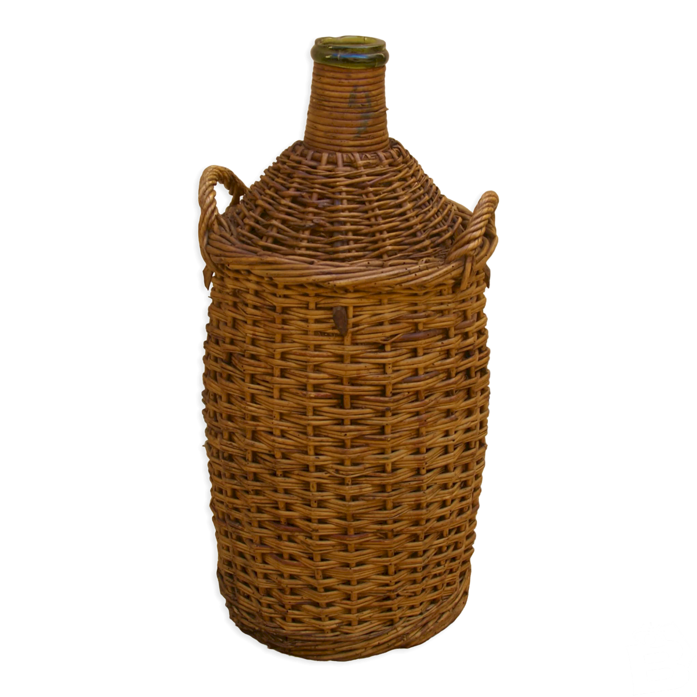 Bonbonne en osier Marron/Marron Osier/Verre/Rotin