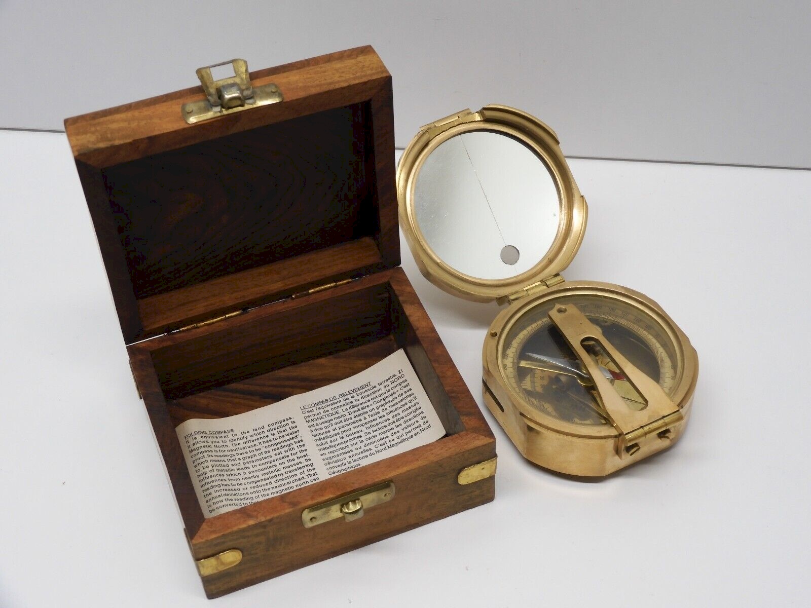 *BOUSSOLE COMPAS DE RELEVEMENT STANLEY LONDON dans son COFFRET BOIS D ...