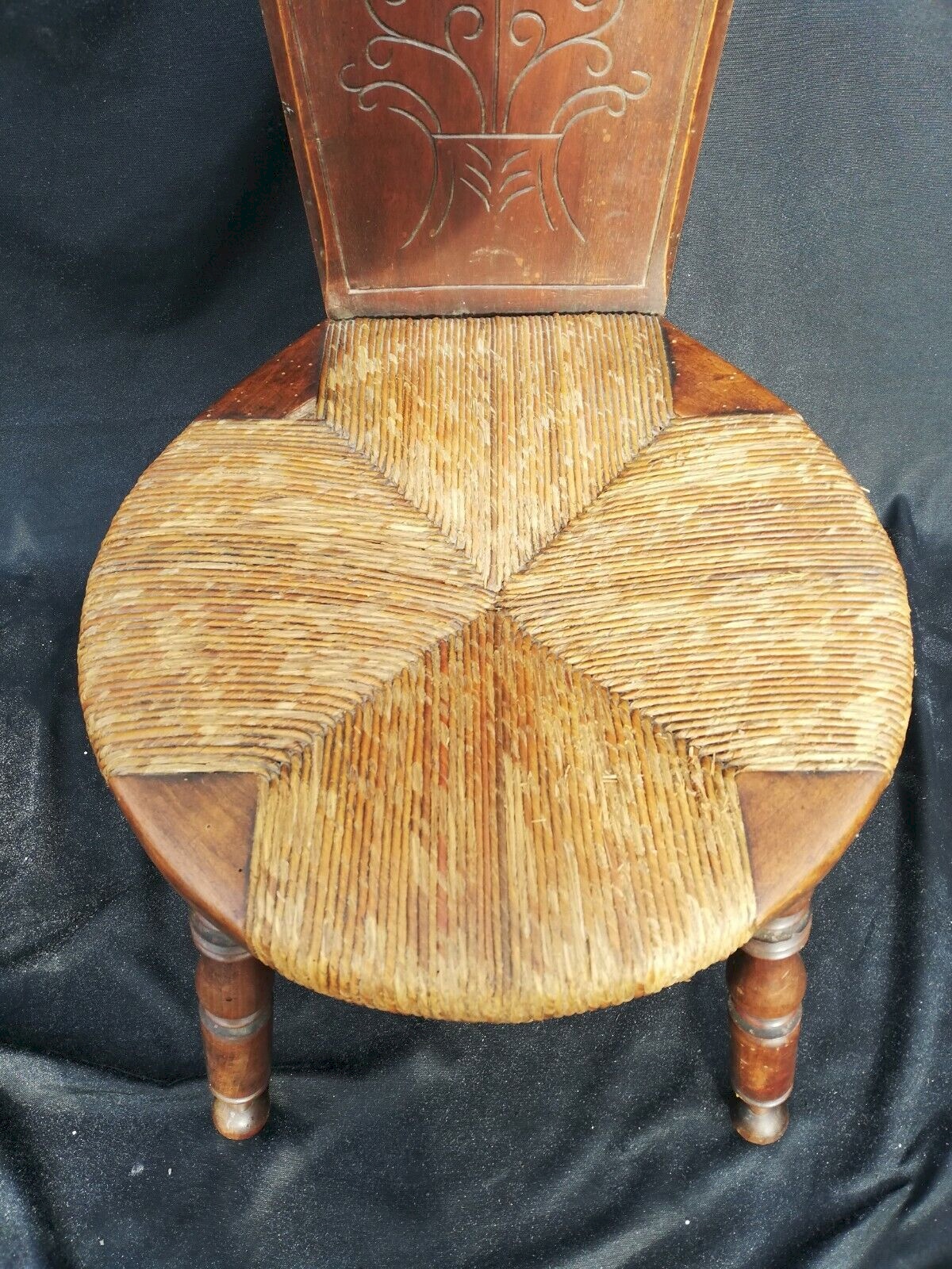 Chaise Ancienne grand dossier/Alsace? Lorraine ?/chaise paille vintage ...