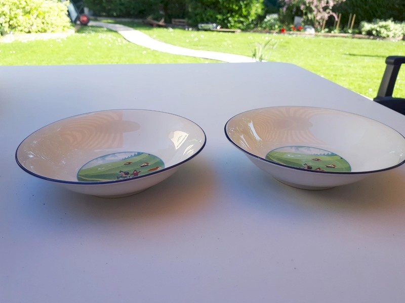 Coupelles en Porcelaine Philippe Deshoulières Blanc/Vert Illustration