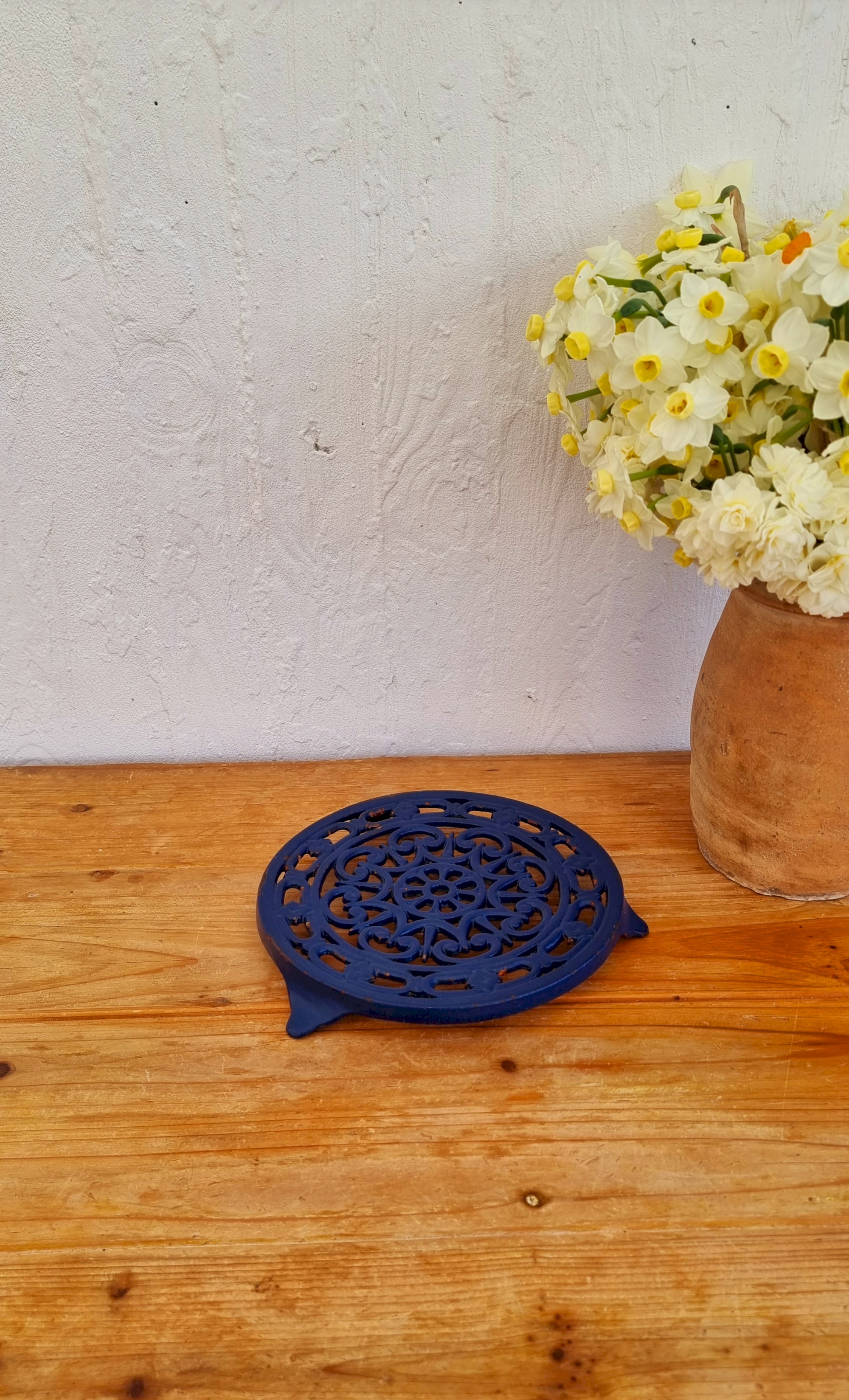 Dessous de plat rond en fonte Decotec Bleu