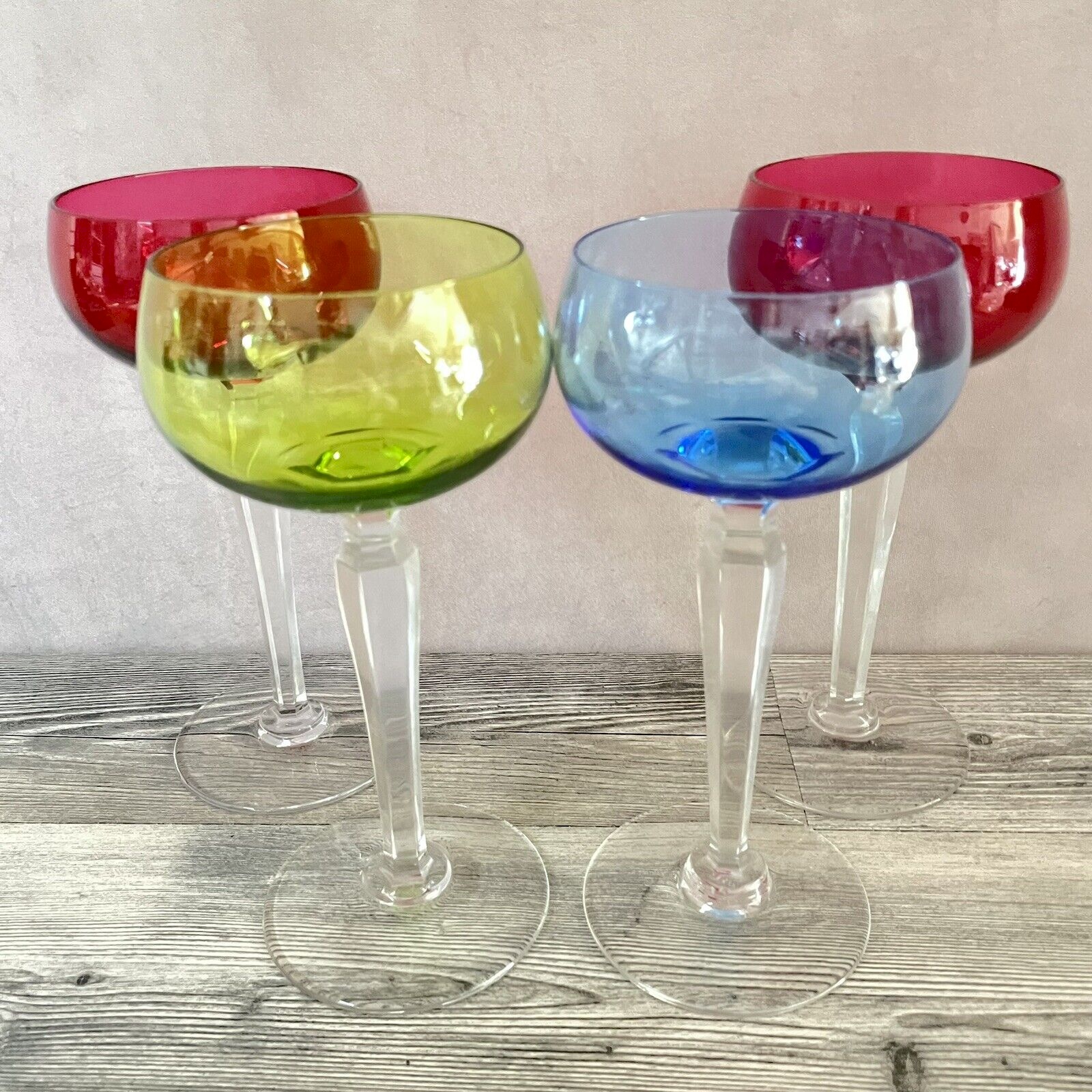 Ensemble de 4 verres à vin roemer en cristal VAL SAINT LAMBERT modèle ...