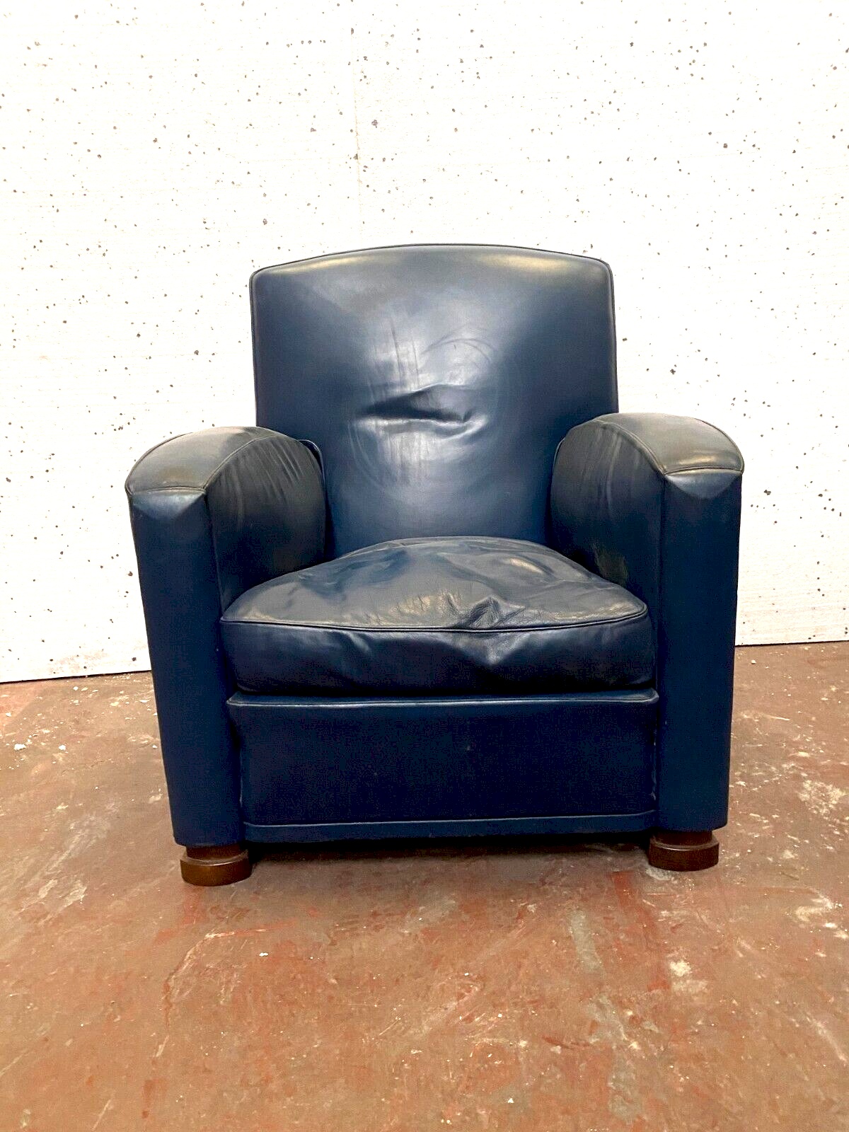 Fauteuil en cuir de style Art Déco Noir Bois/Cuir