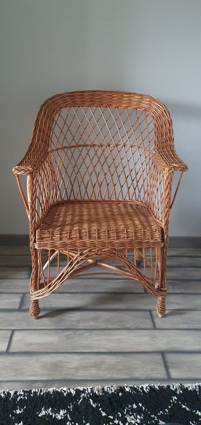 Fauteuil en rotin Vintage Marron Osier/Rotin