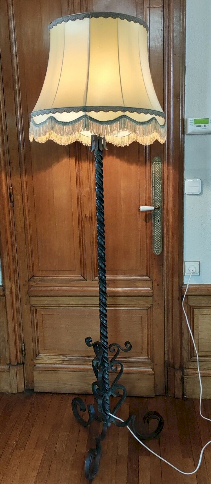 Grand Lampadaire Vintage Fer Forgé/luminaire ancien/lampe fer forgé ...