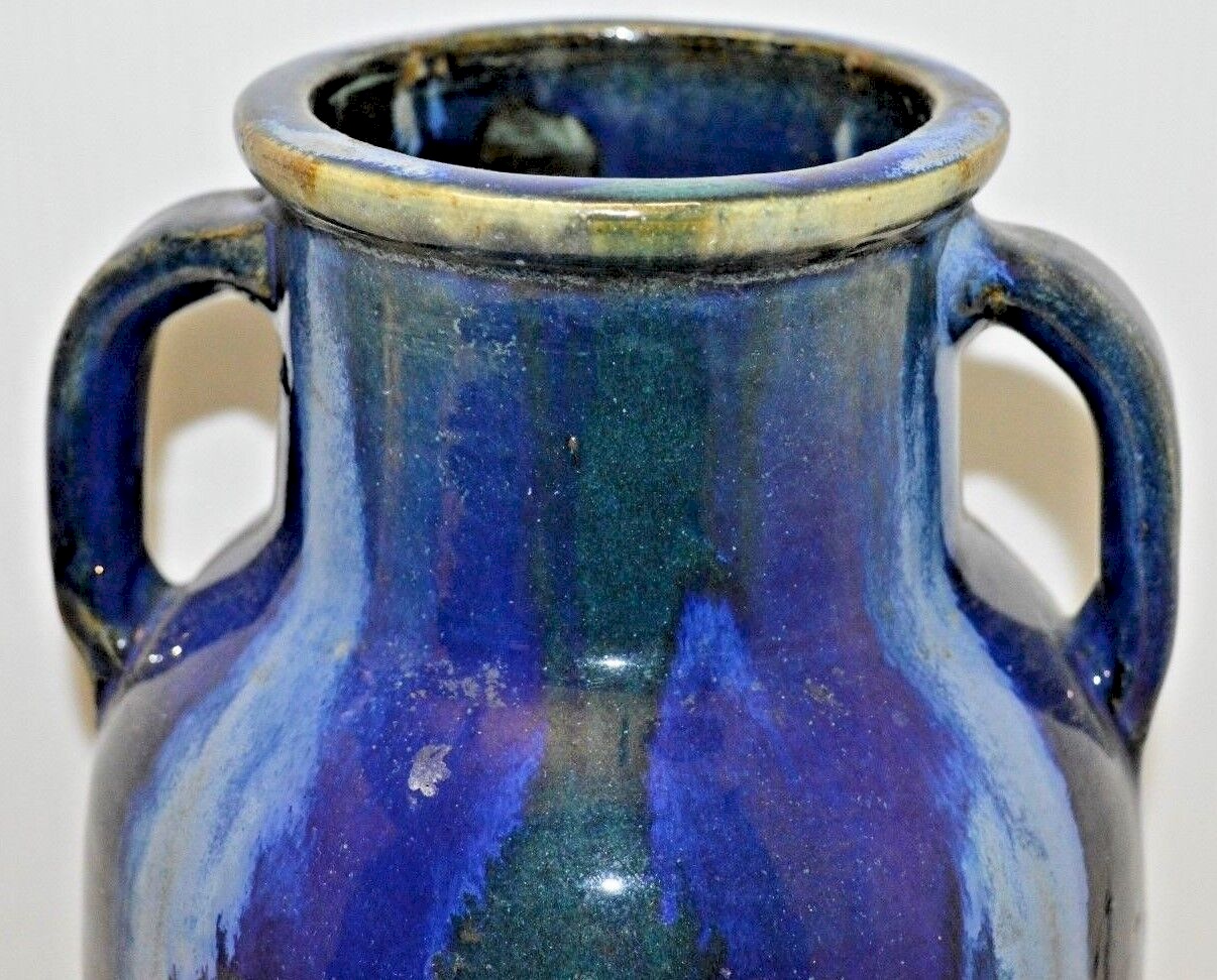 GRAND VASE EN GRES AVEC EFFETS DE COULURES MARQUE REFLEX AL 1940 ART ...