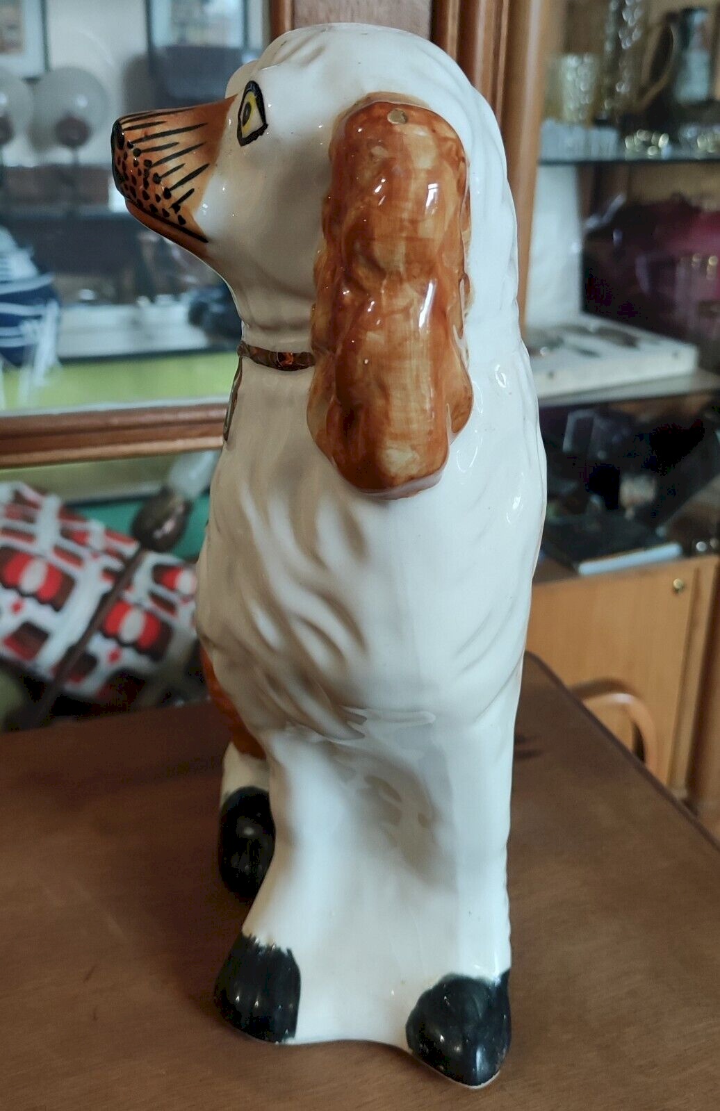 Grande statue chien Staffordshire Cavalier king Charles/19 ème/english ...