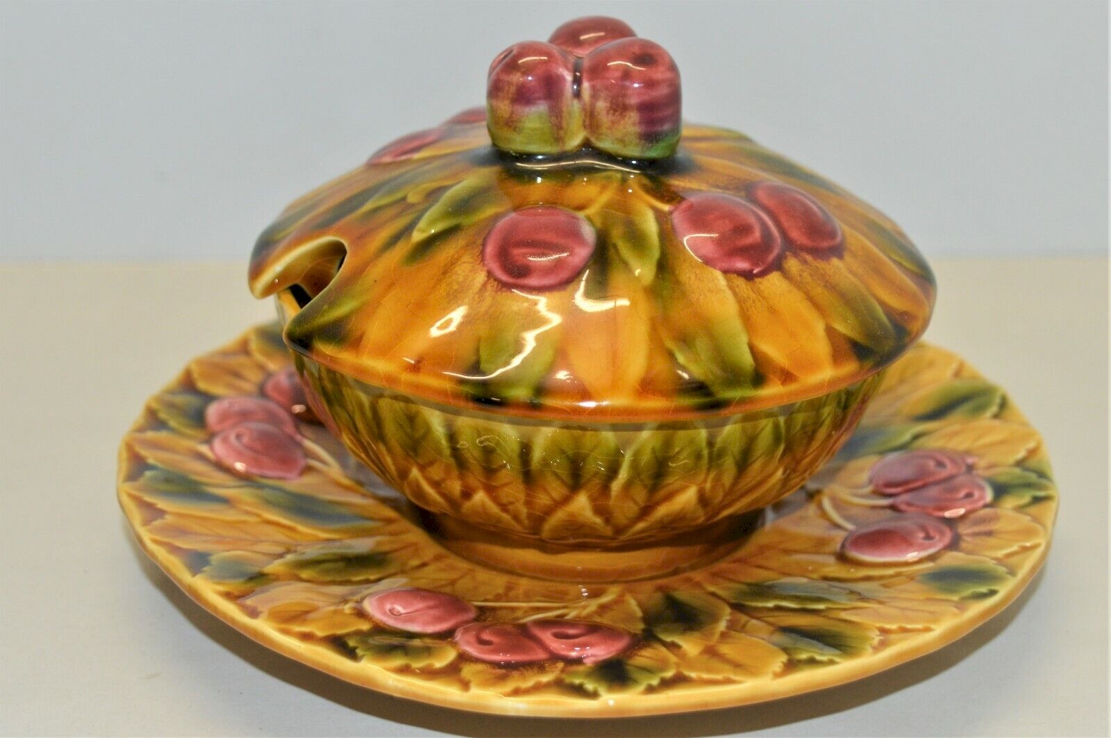 *JOLI POT CONFITURIER avec sa coupelle CERAMIQUE SARREGUEMINES déco ...