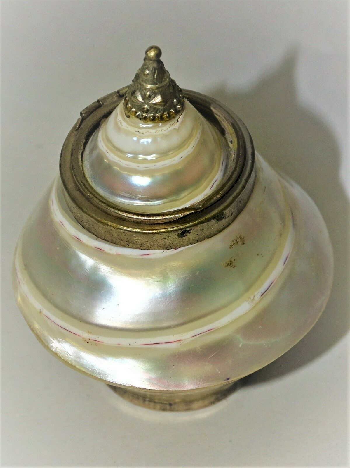 JOLIE PETITE BOITE TABATIERE NACRE et MONTURE Métal argenté BOITE A ...