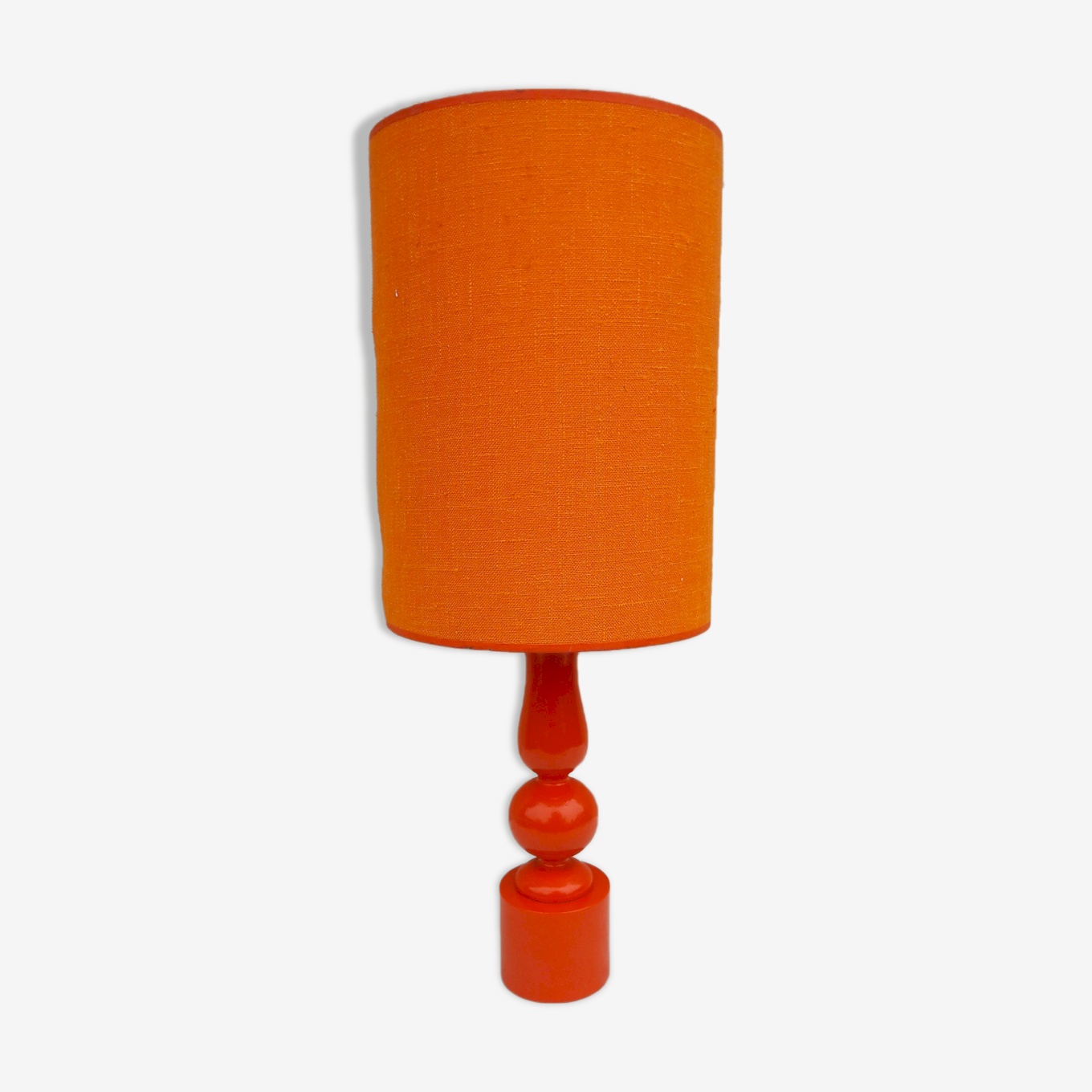 Lampe à poser orange Vintage Bois - Vendu