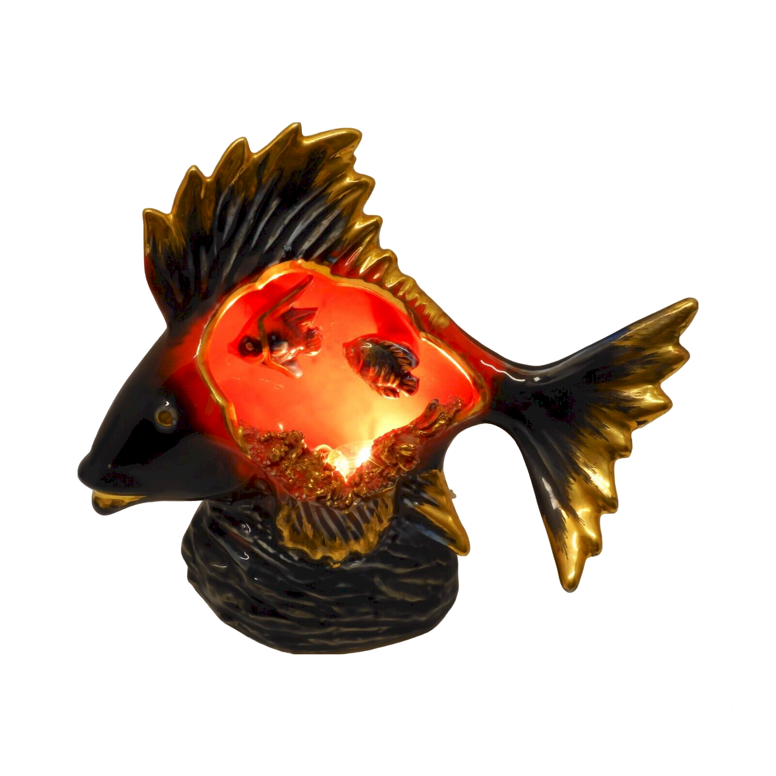 - LAMPE VEILLEUSE POISSON CERAMIQUE VINTAGE type VALLAURIS/MONACO non ...