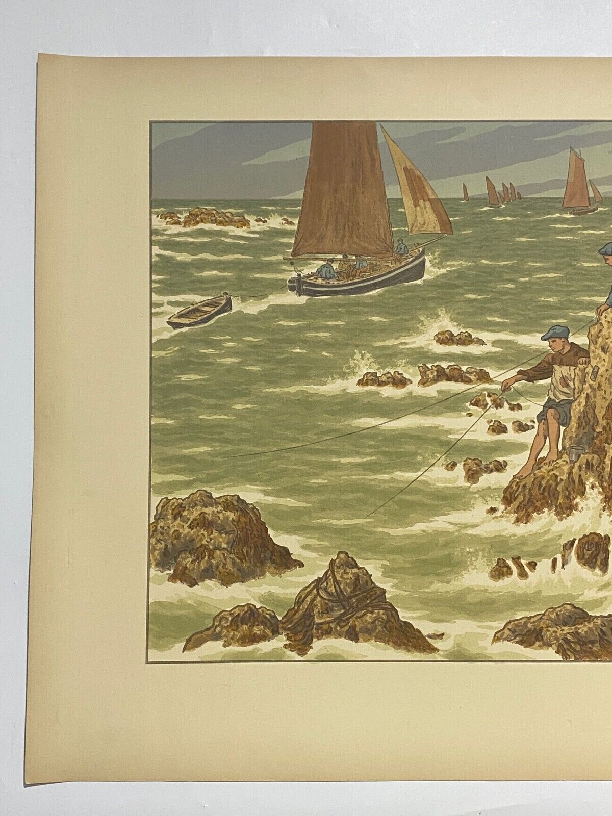 LITHOGRAPHIE HENRI RIVIERE LES MOUSSES AU VENT DE NOROIT 1906 PLANCHE 3 M1040 - Vendu