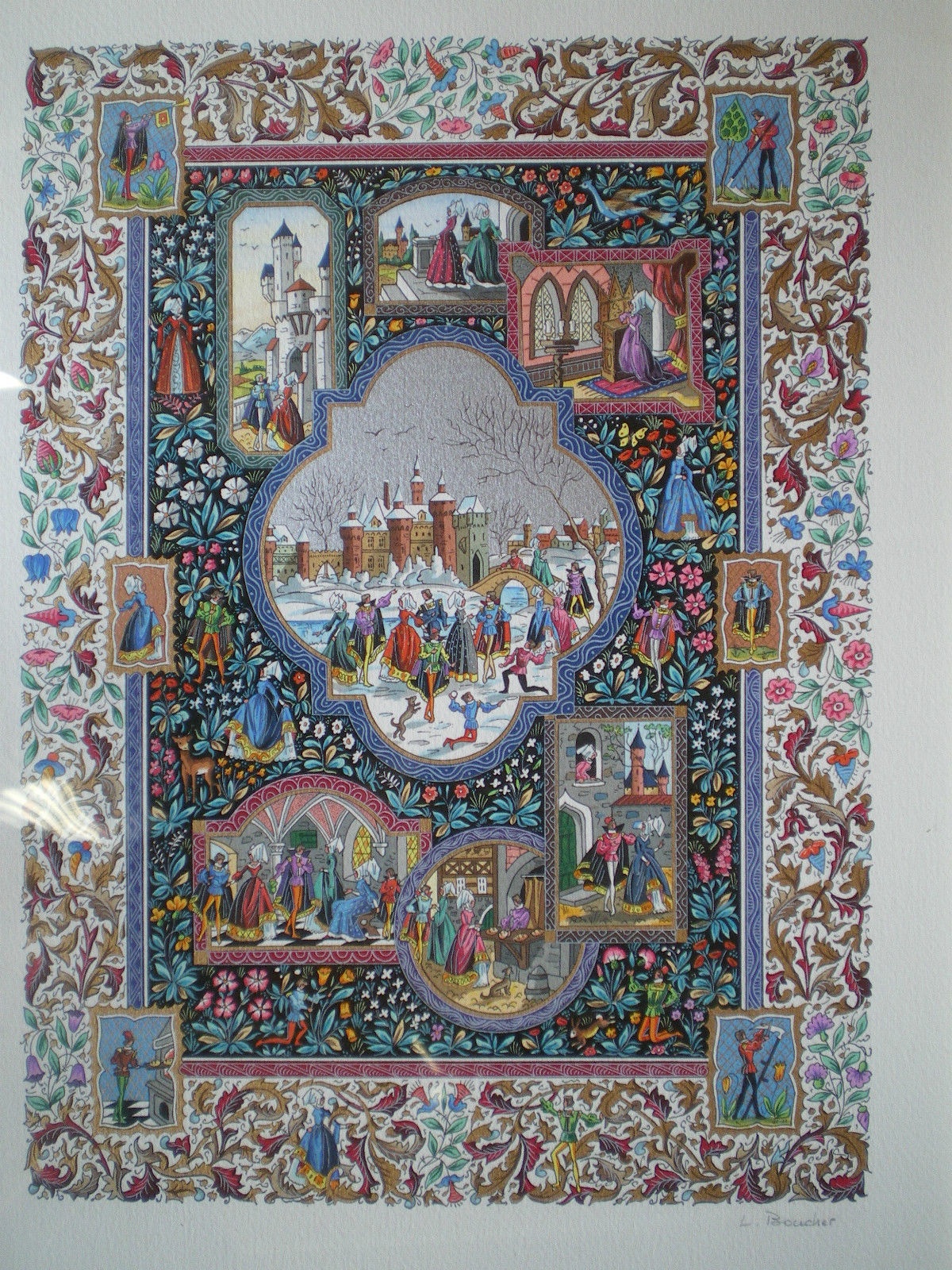 LUCY BOUCHER : PEINTURE MINIATURISTE SIGNE L BOUCHER / ENLUMINURES