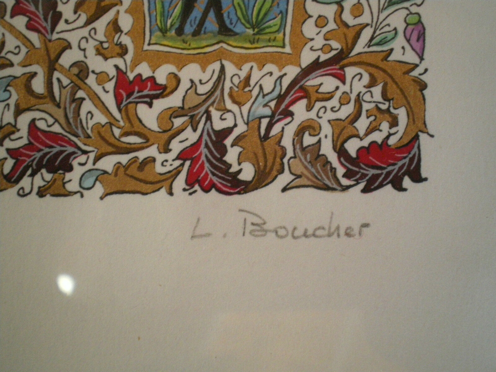 LUCY BOUCHER : PEINTURE MINIATURISTE SIGNE L BOUCHER / ENLUMINURES