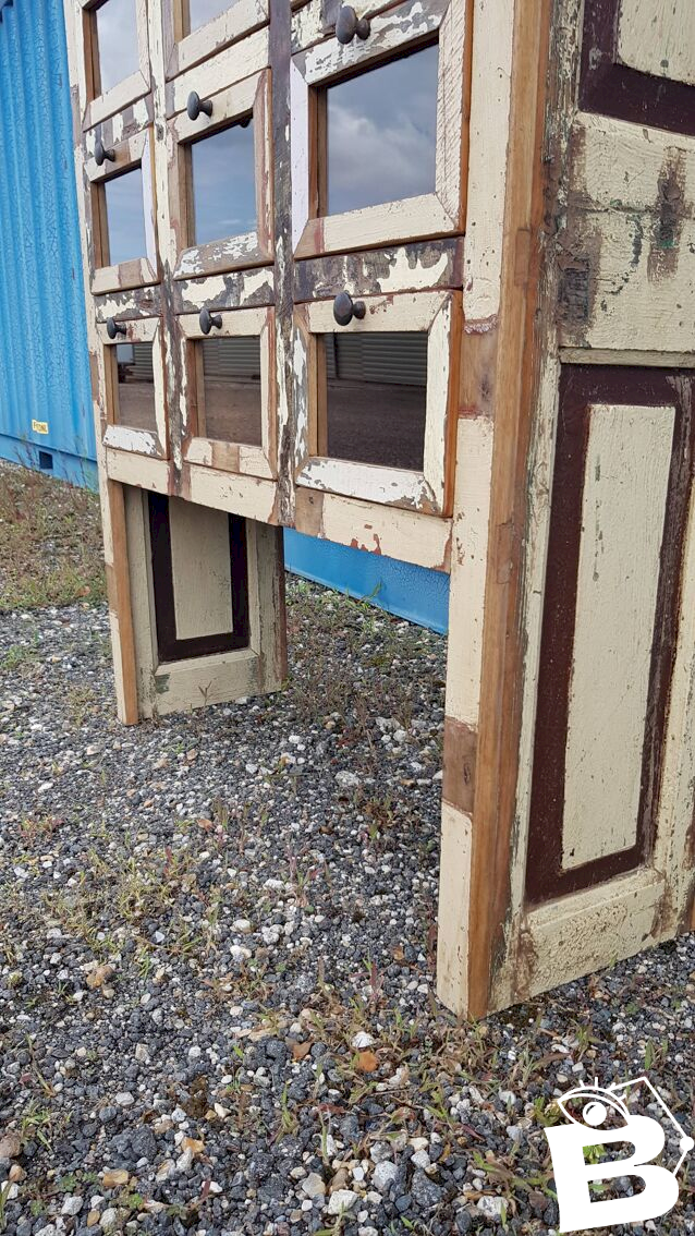 Meuble de marchand - chiffonnier 12 tiroirs en teck Vintage/Industriel ...