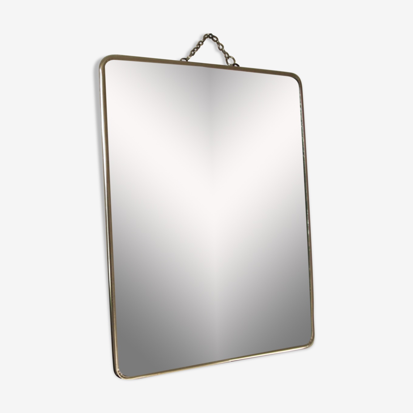 Miroir de barbier années 50 Argenté Métal/Verre - Vendu