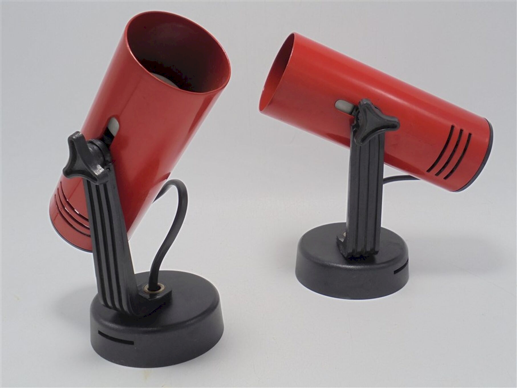 Paire de spots vintage rouges Métal - Vendu