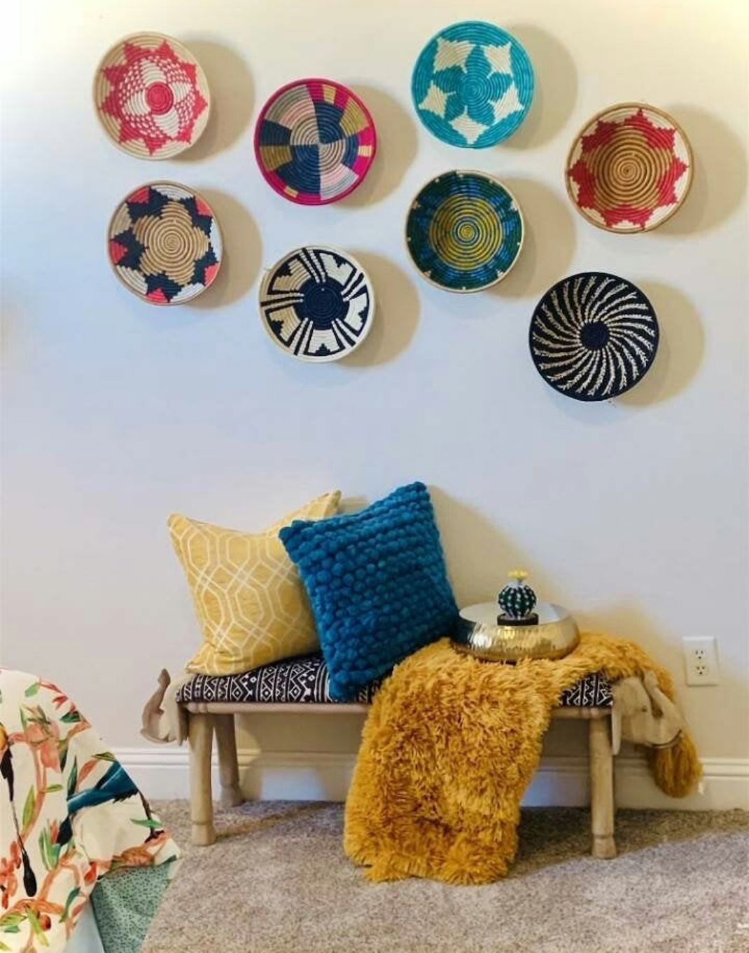 Panier mural 30 cm Noir/Noir Osier