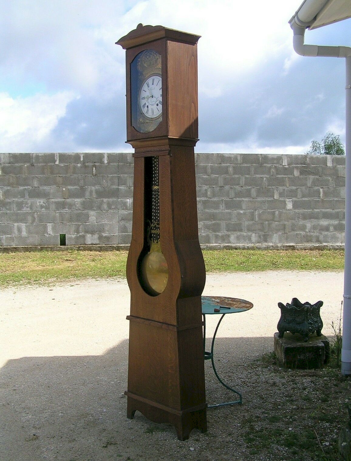 PENDULE COMTOISE XXe Mouvement 8 jours BALANCIER LYRE CAISSE EN CHENE ...