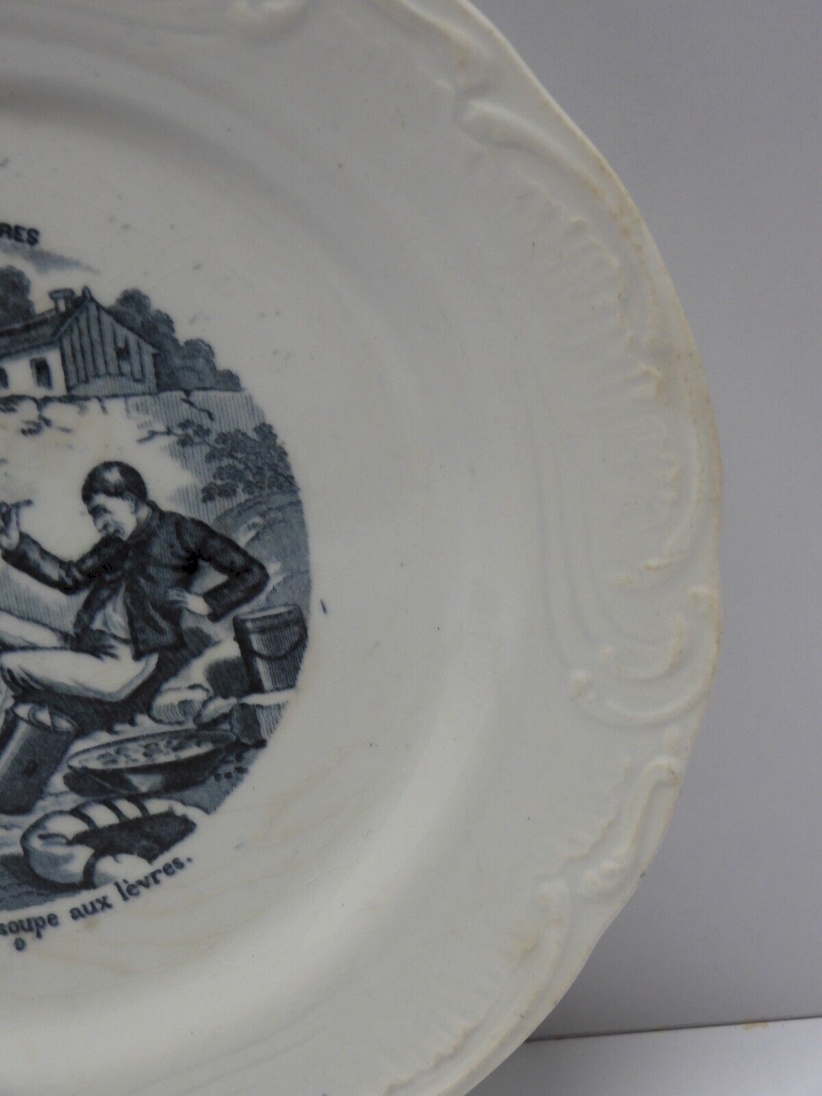 *PETITE ASSIETTE PARLANTE PORCELAINE OPAQUE de GIEN PROVERBES ...