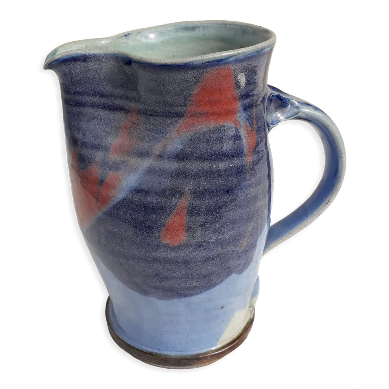 Pichet bleu en céramique Bleu/Rouge