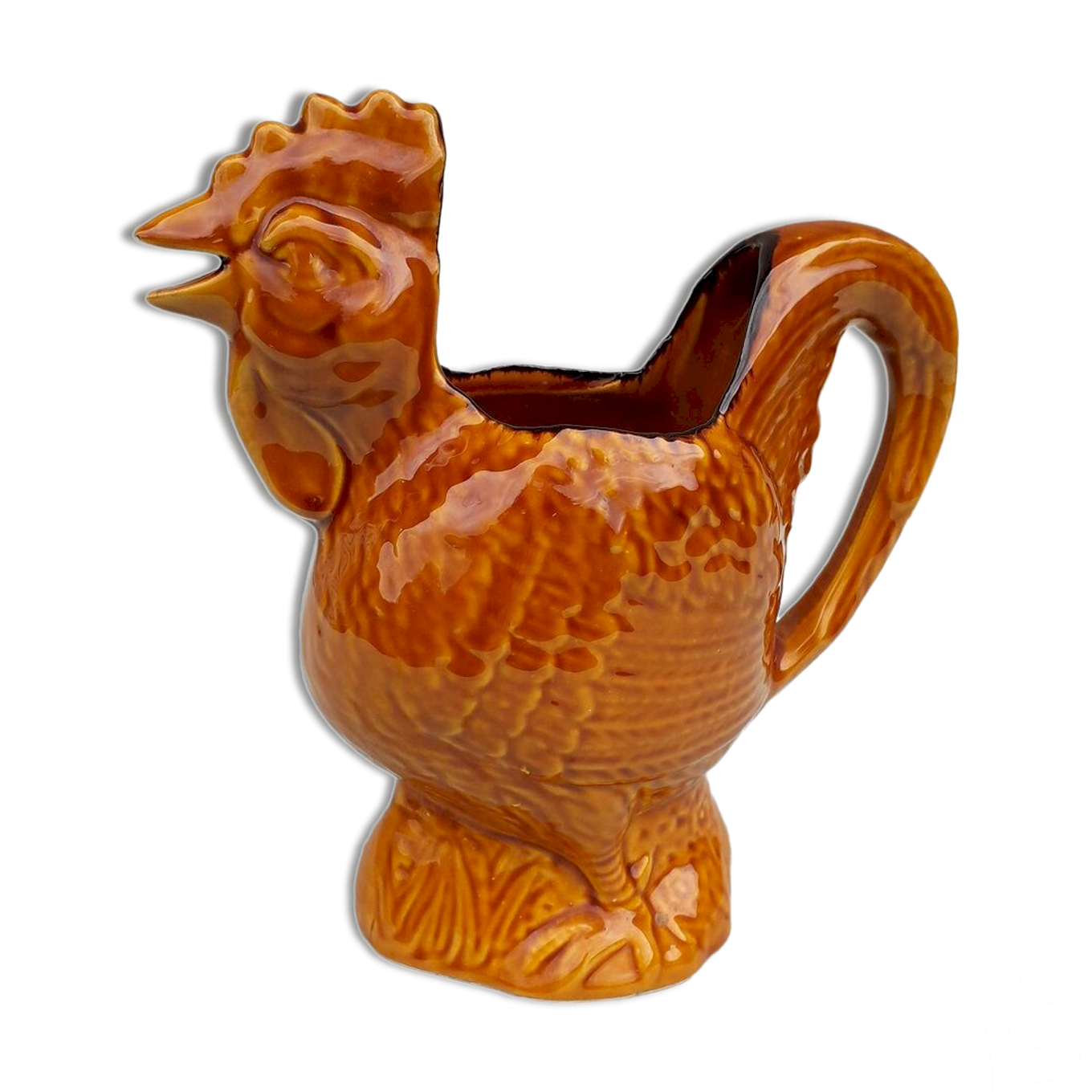 Pichet coq en céramique Marron - Vendu