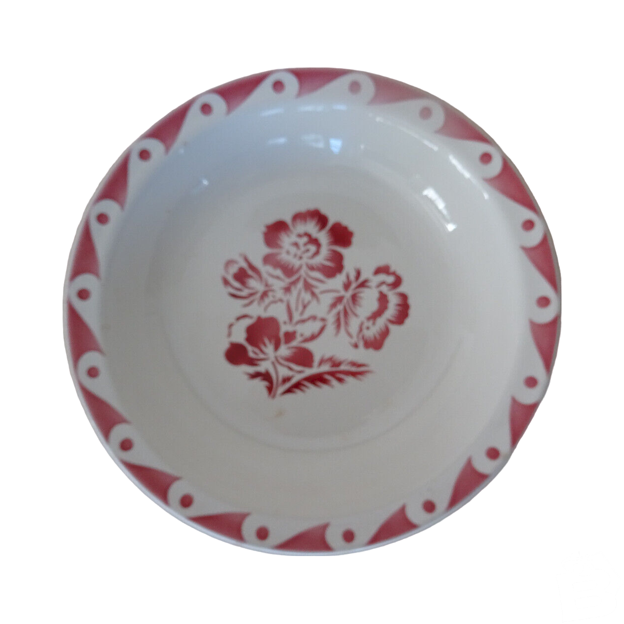 Plat creux faïence fleurs rouge SOPHIE DIGOIN Sarreguemines 337112 ...