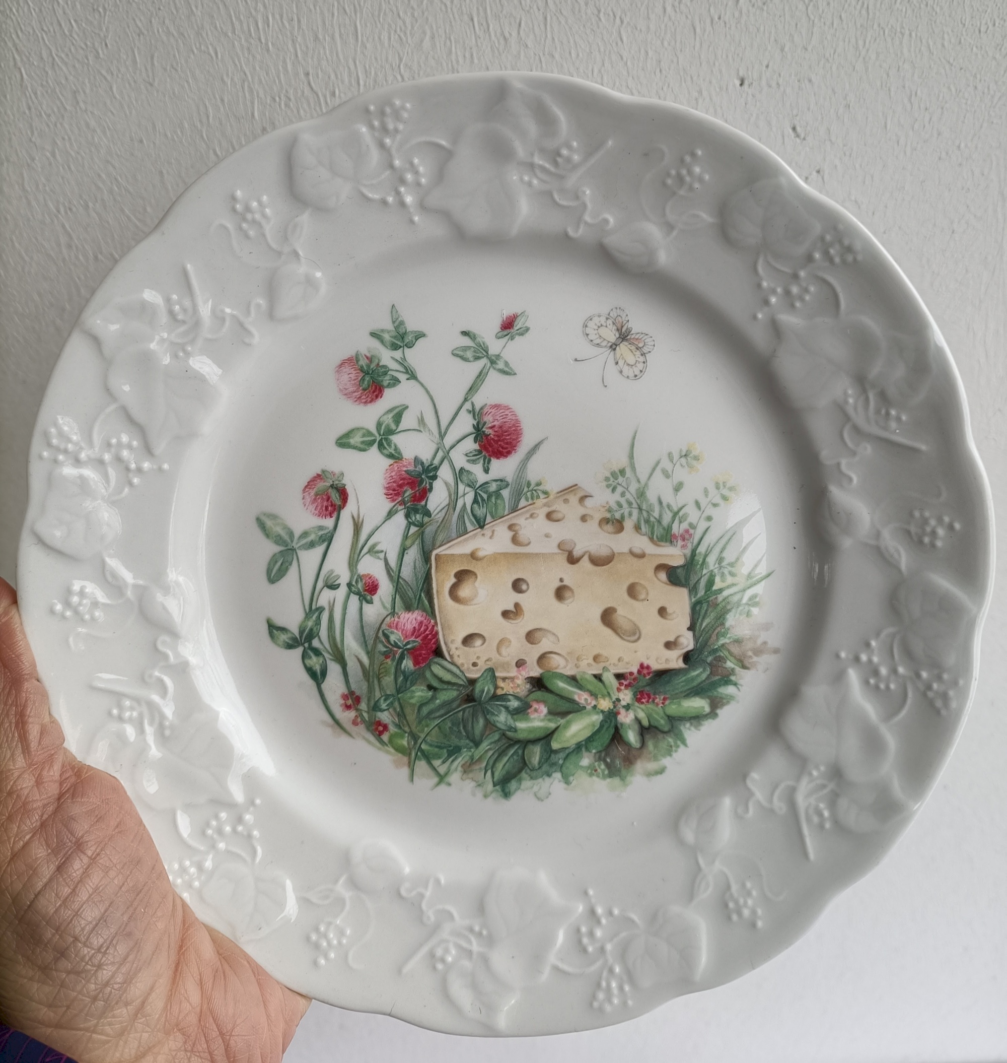 Plateau fromage de France et 5 assiettes vintage en porcelaine cheese ...