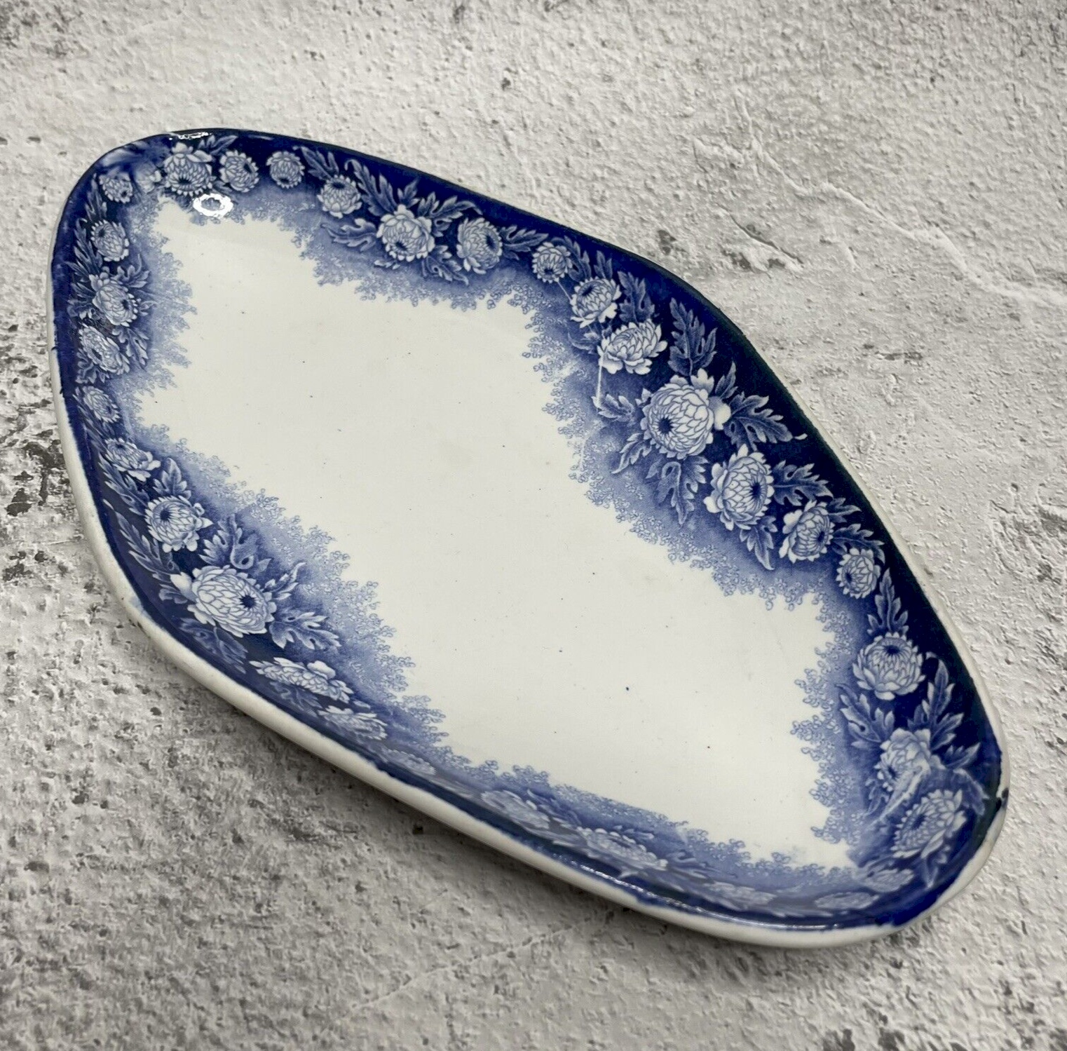 Ravier ancien faïence belge BOCH La Louvière modèle décor ELVIRE Blanc ...