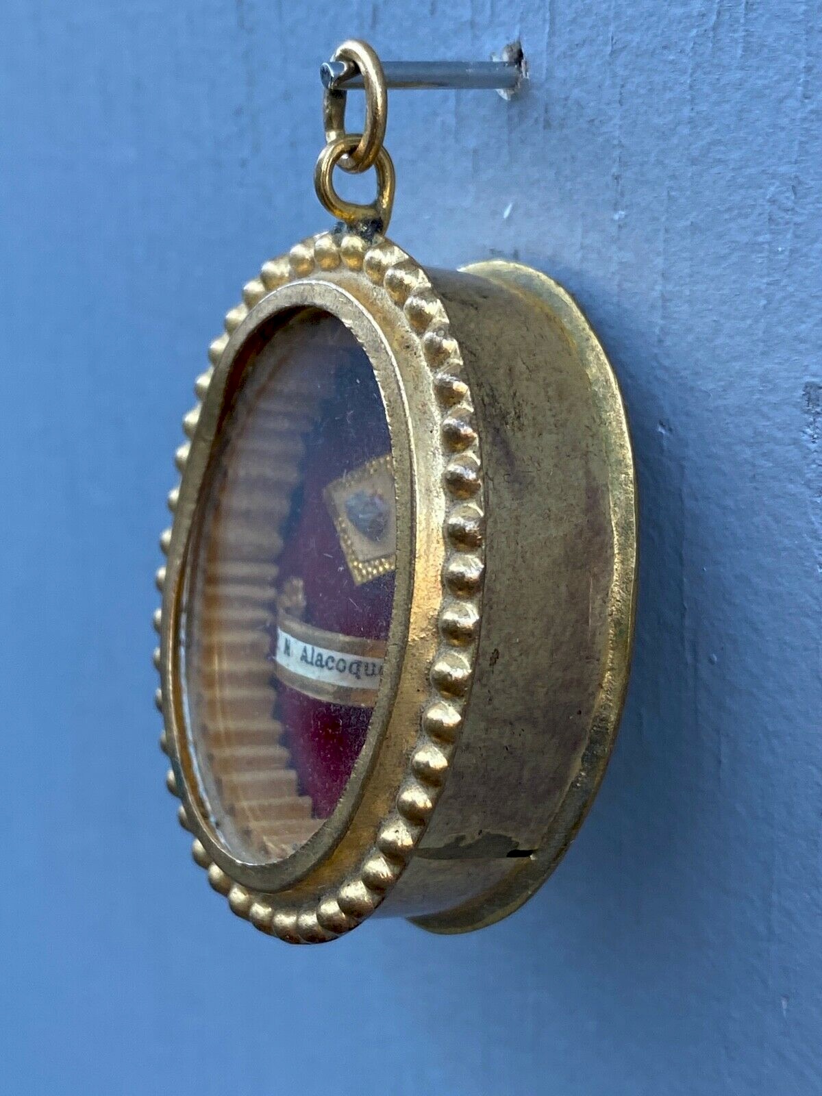 RELIQUAIRE XIXEME RELIQUES MARGUERITE MARIE ALACOQUE CACHET CIRE ROUGE ...