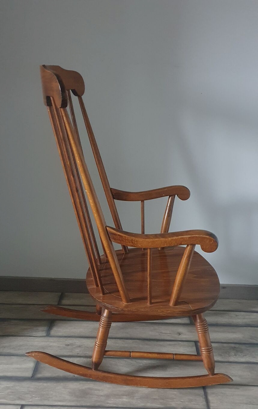 Rocking chair Vintage Marron/Naturel Bois - Vendu