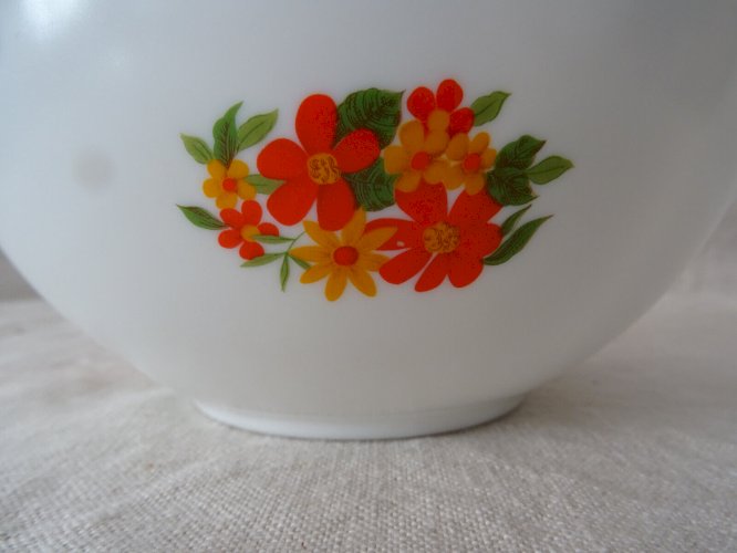 SALADIER FLEURS BUISSON ORANGE ARCOPAL FRANCE 195102 Blanc Céramique ...