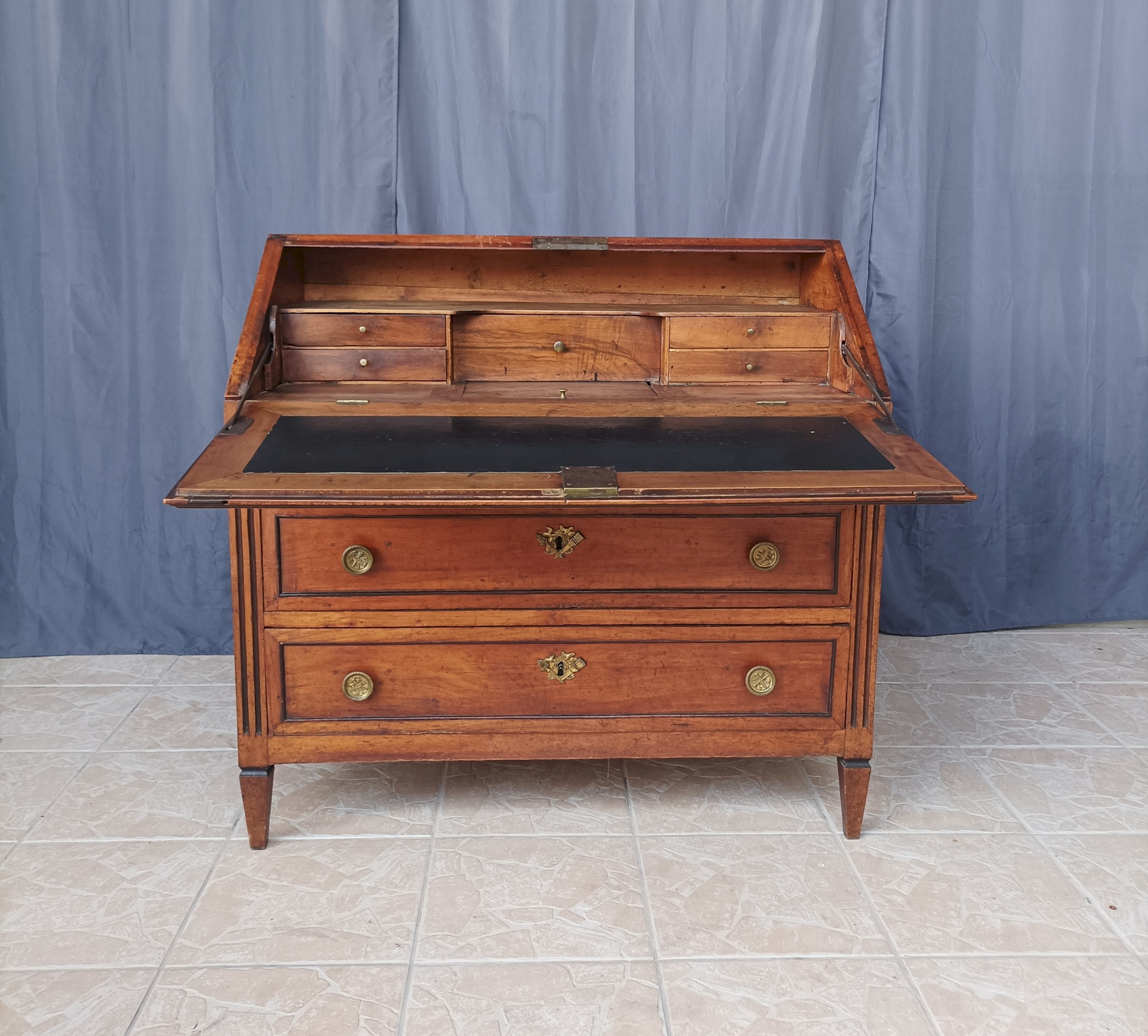 Scriban Louis XVI en merisier 18ème Classique Naturel Bois