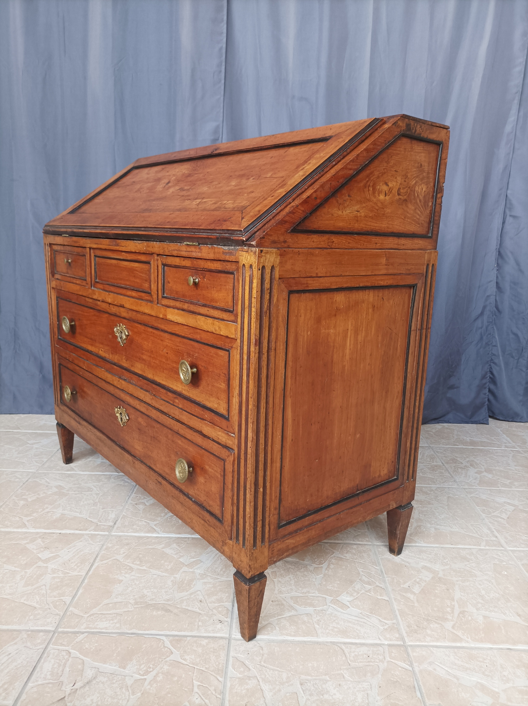 Scriban Louis XVI en merisier 18ème Classique Naturel Bois